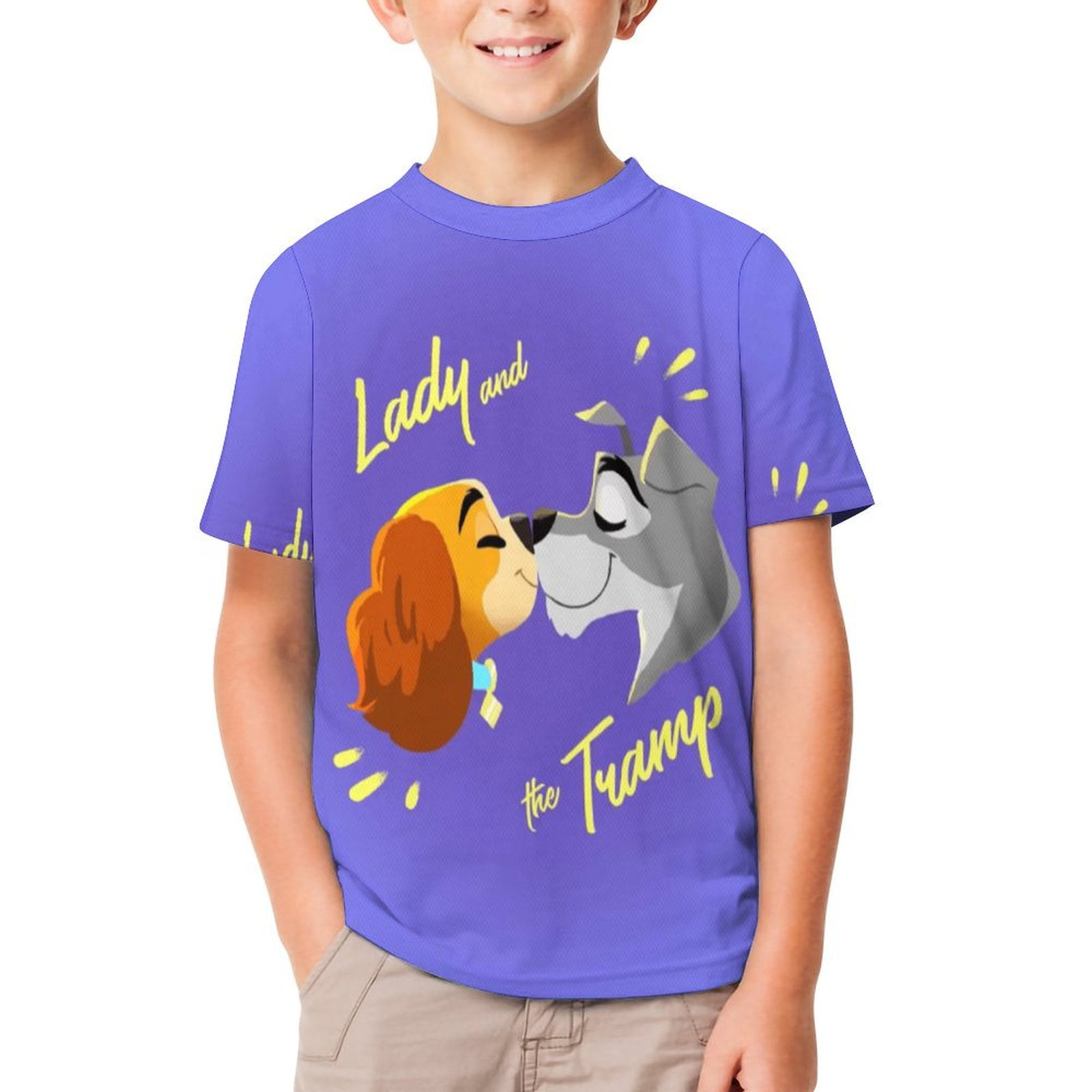 Boys Girls Lovely Dog The Tra-,m T-Shirt 3D Graphic Crewneck Short ...