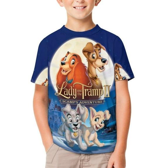 Boys Girls Lovely Dog The Tra-,m T-Shirt 3D Graphic Crewneck Short ...