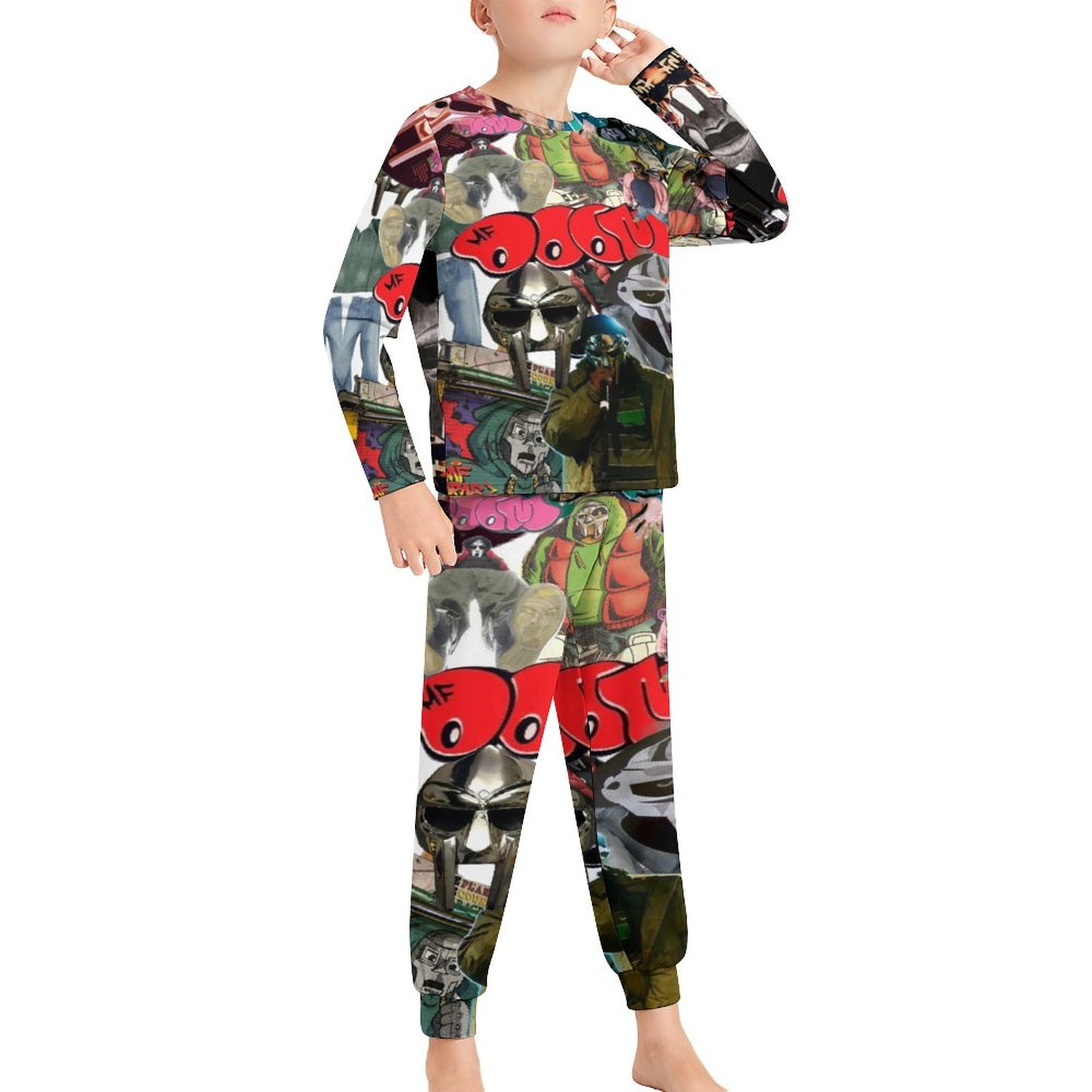 Boys Girls Mf Doom Costumes Kids Pajamas Set Tee Shirt Pants Set ...