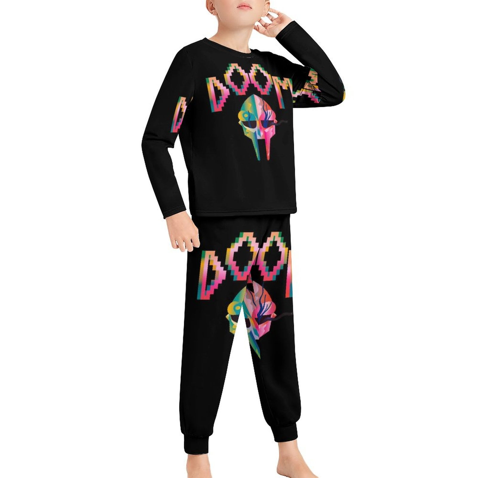 Boys Girls Mf Doom Costumes Kids Pajamas Set Tee Shirt Pants Set ...