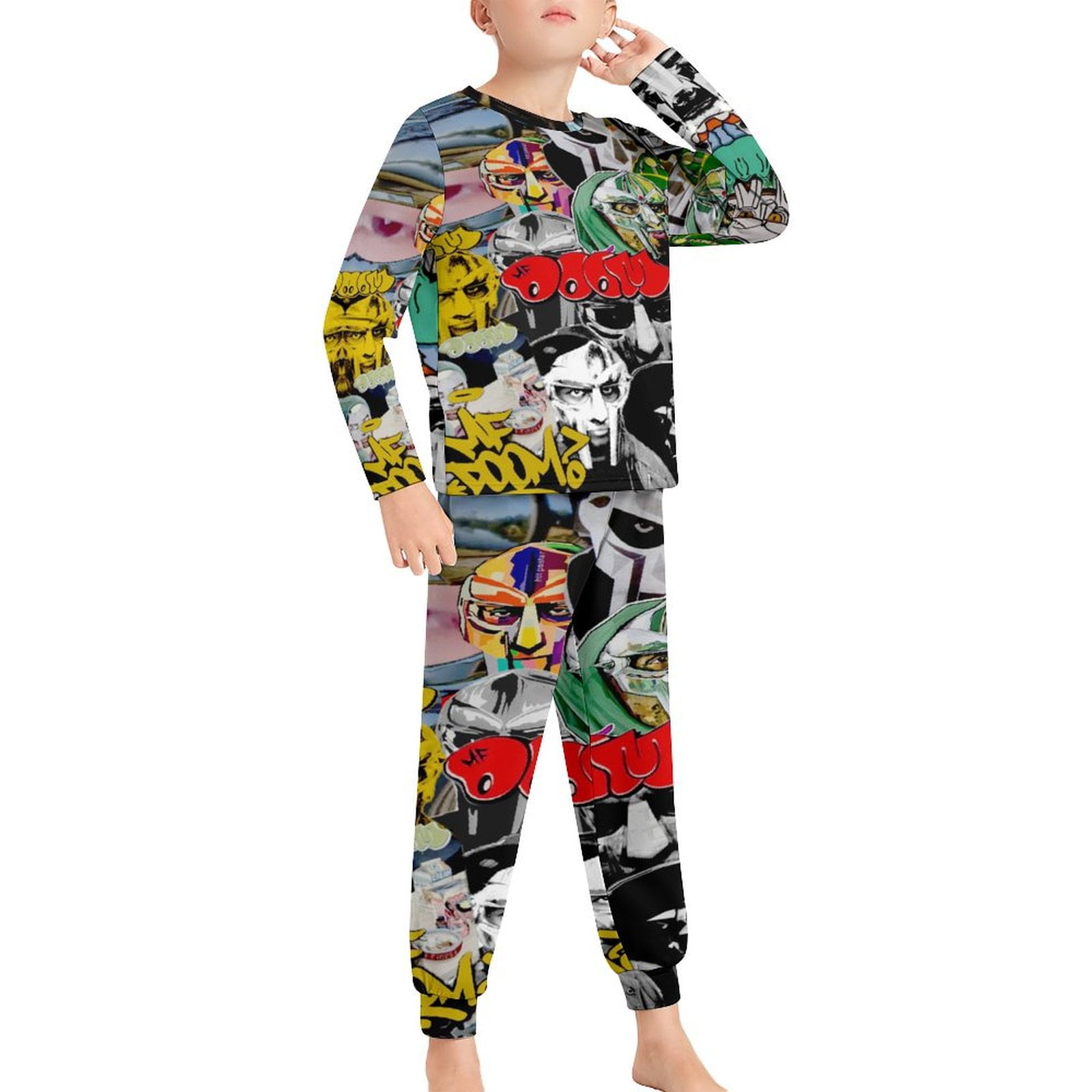 Boys Girls Mf Doom Costumes Kids Pajamas Set Tee Shirt Pants Set ...