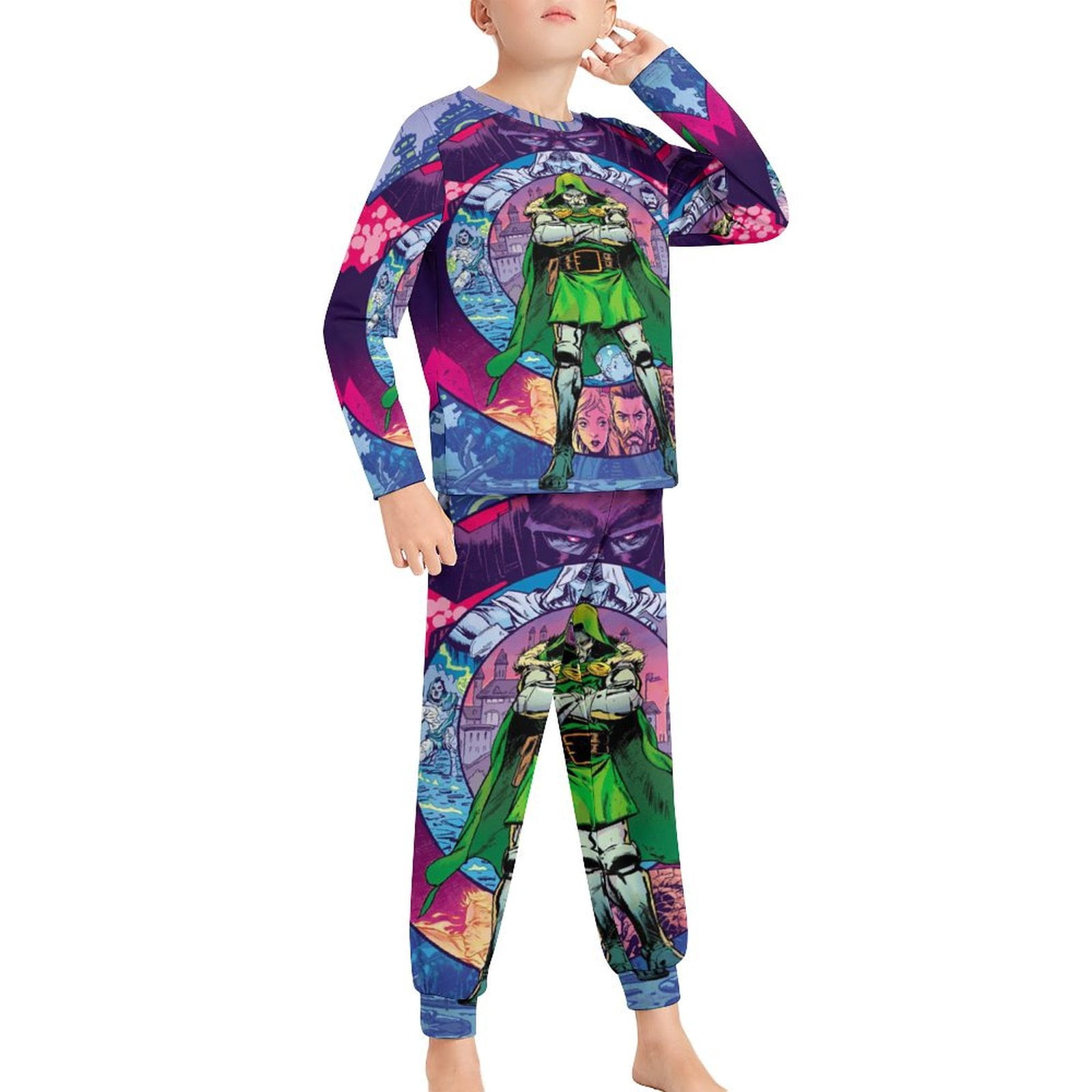 Boys Girls Mf Doom Costumes Kids Pajamas Set Tee Shirt Pants Set ...