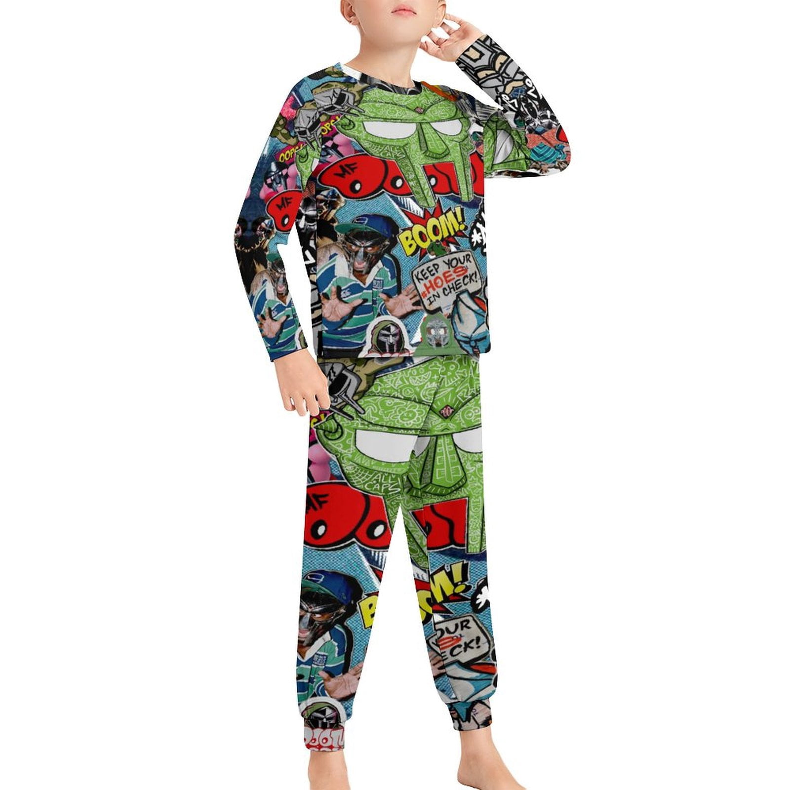 Boys Girls Mf Doom Costumes Kids Pajamas Set Tee Shirt Pants Set ...