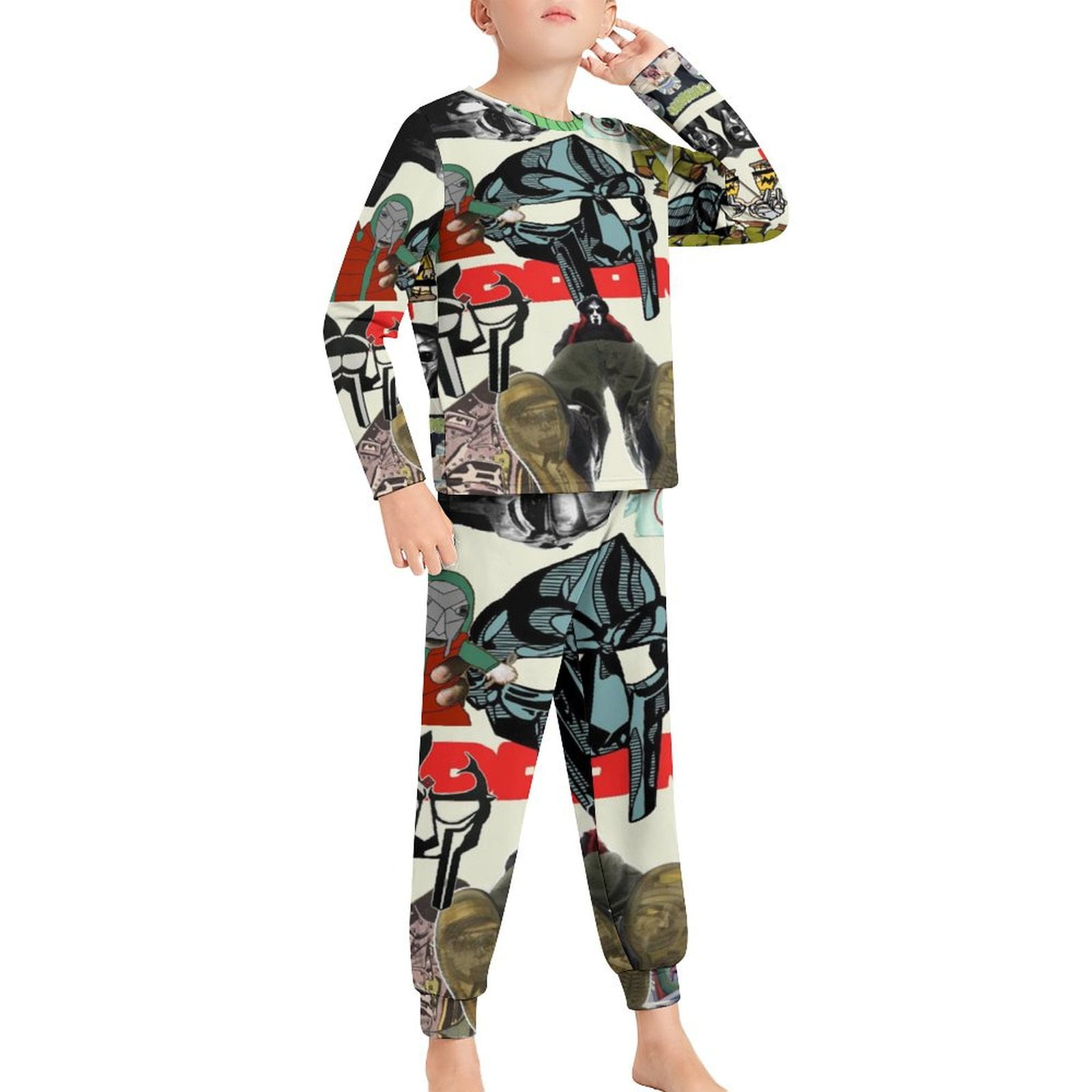 Boys Girls Mf Doom Costumes Kids Pajamas Set Tee Shirt Pants Set ...