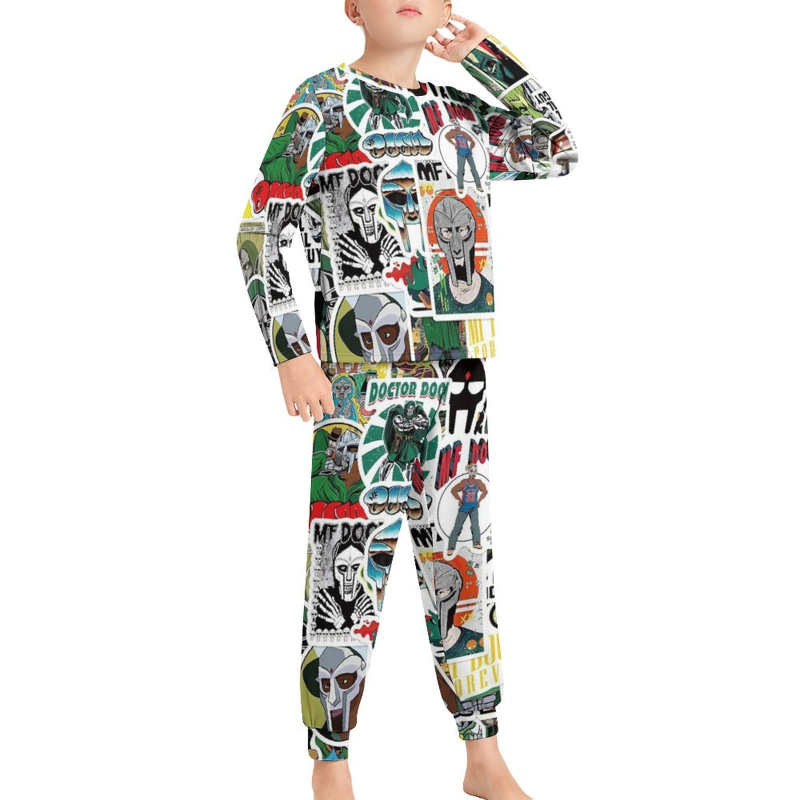 Boys Girls Mf Doom Costumes Kids Pajamas Set Tee Shirt Pants Set ...