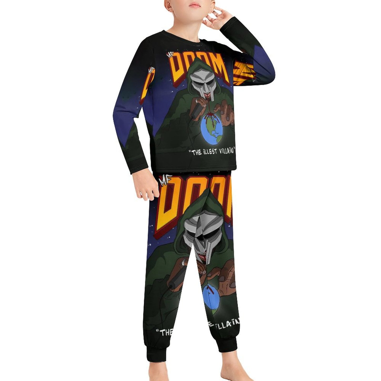 Boys Girls Mf Doom Costumes Kids Pajamas Set Tee Shirt Pants Set ...