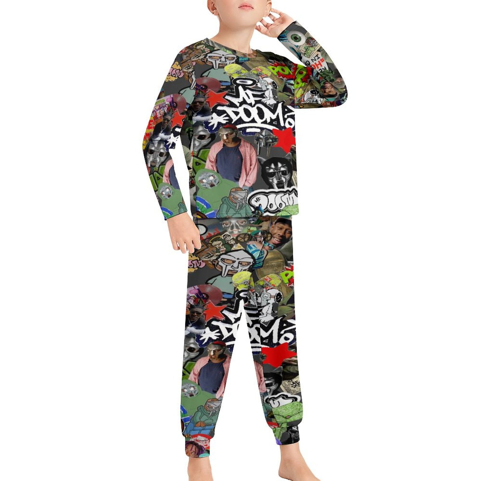 Boys Girls Mf Doom Costumes Kids Pajamas Set Tee Shirt Pants Set ...