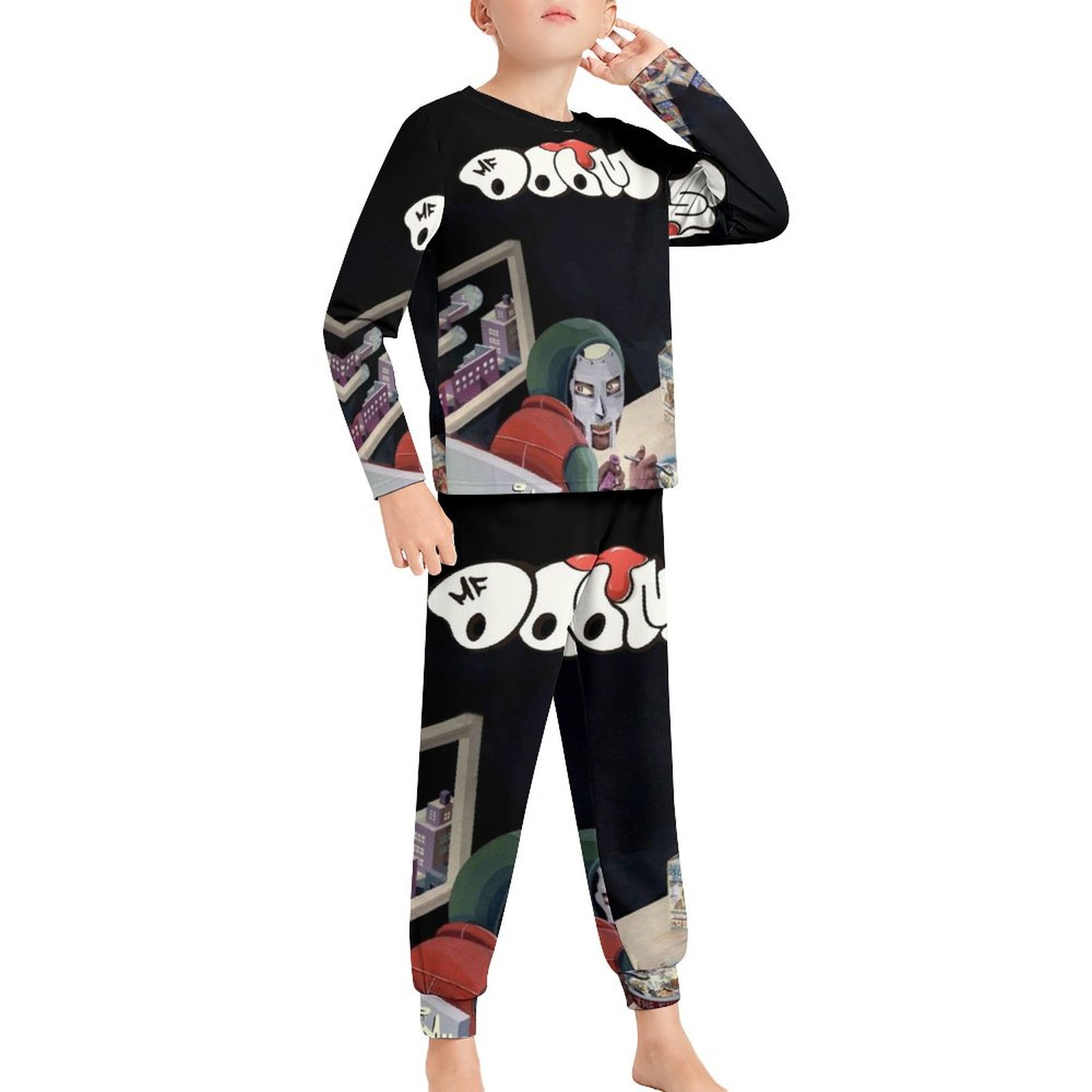 Boys Girls Mf Doom Costumes Kids Pajamas Set Tee Shirt Pants Set ...