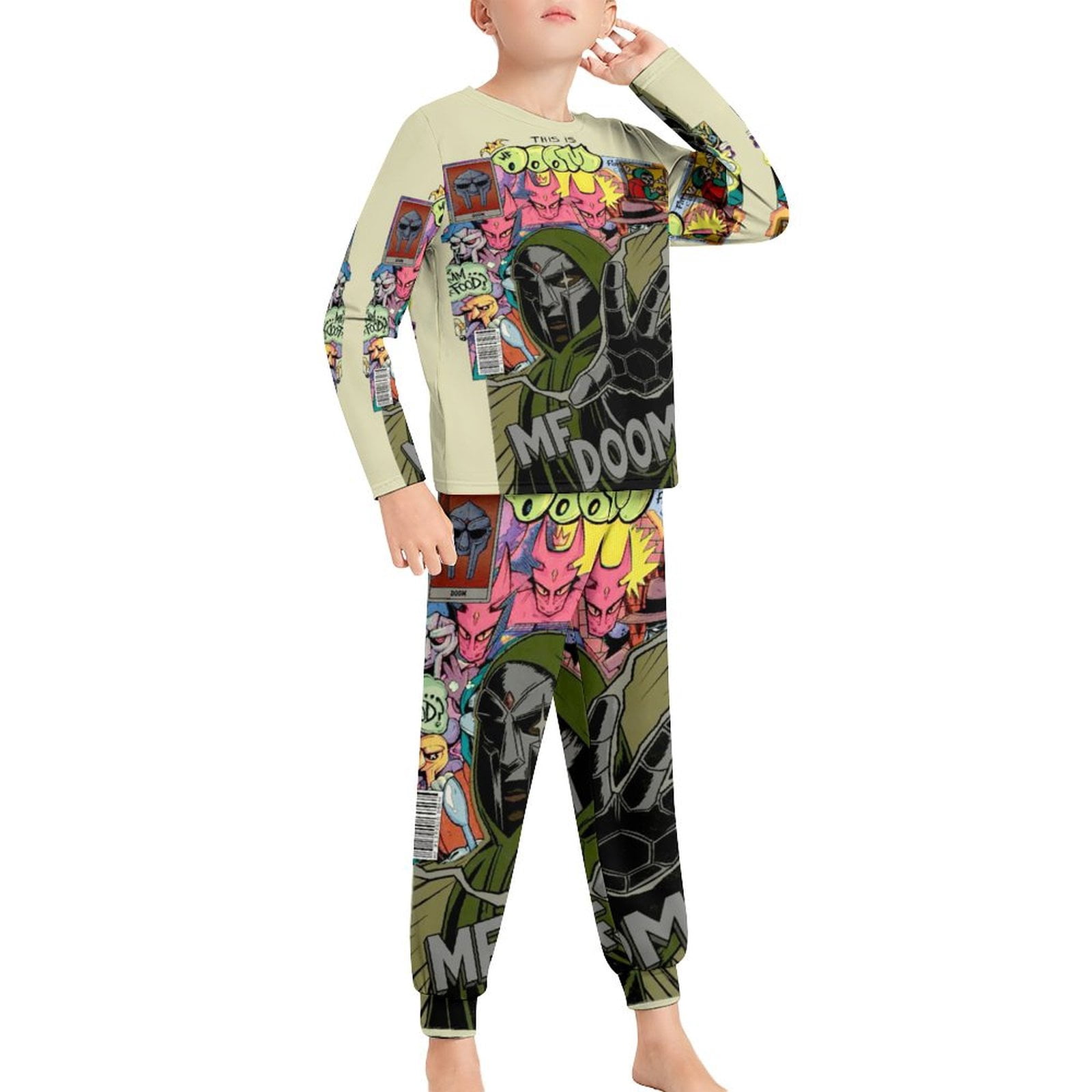 Boys Girls Mf Doom Costumes Kids Pajamas Set Tee Shirt Pants Set ...