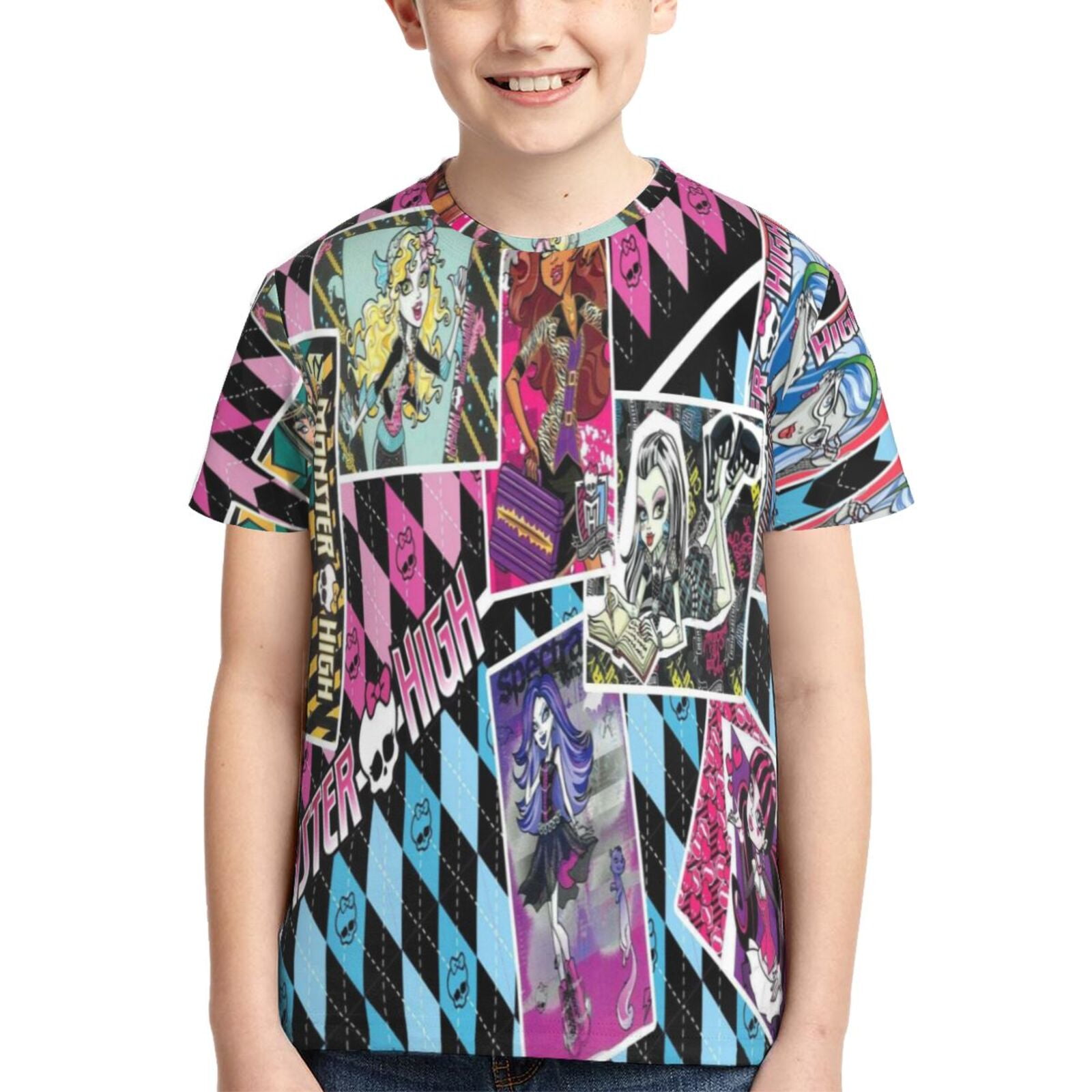 Boys Girls Mon-Ster High T-Shirts 3d Printed Novelty Short Sleeve ...