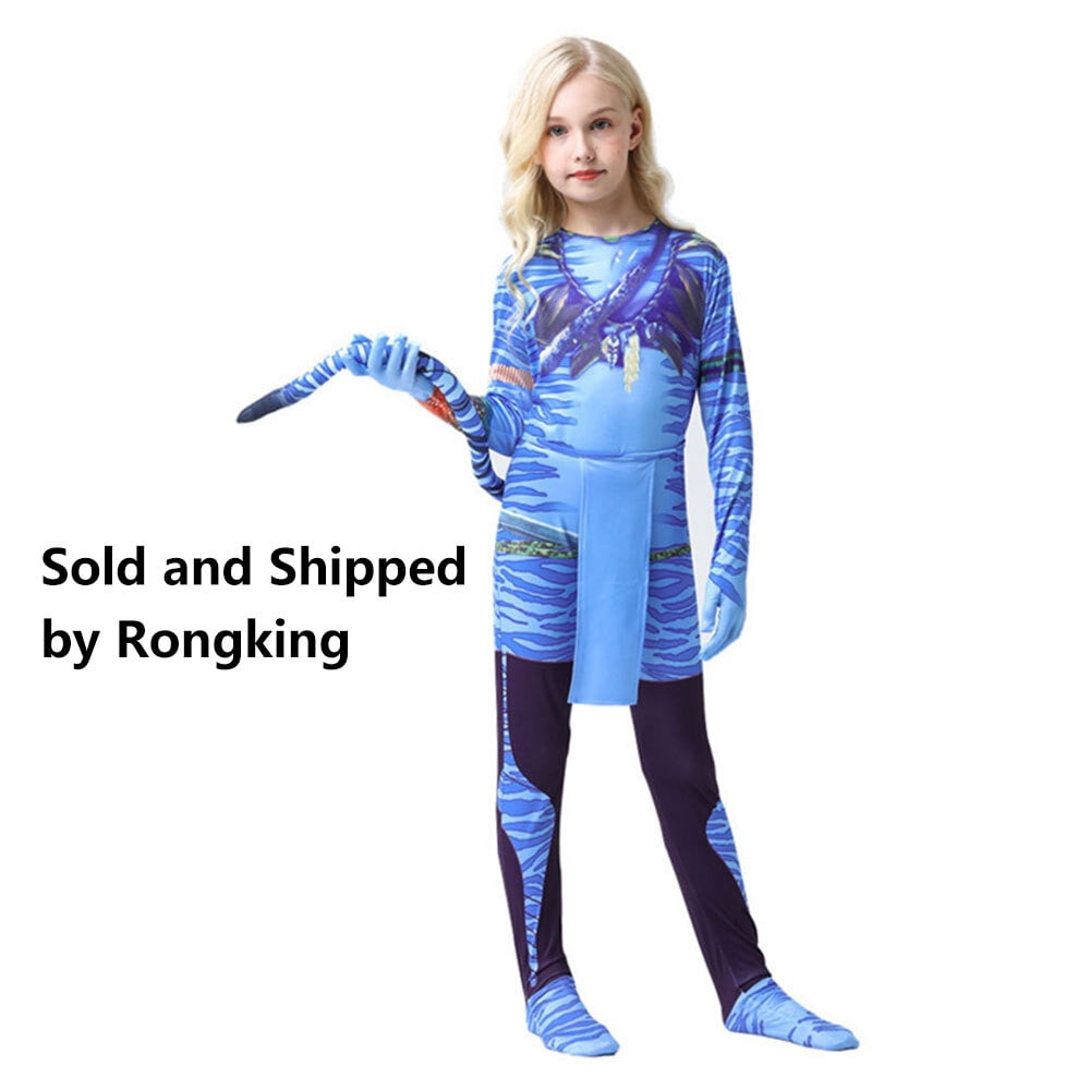 Boys Girls Neytiri Jumpsuit Aliens Cosplay Costume Bodysuit for 3-10 ...