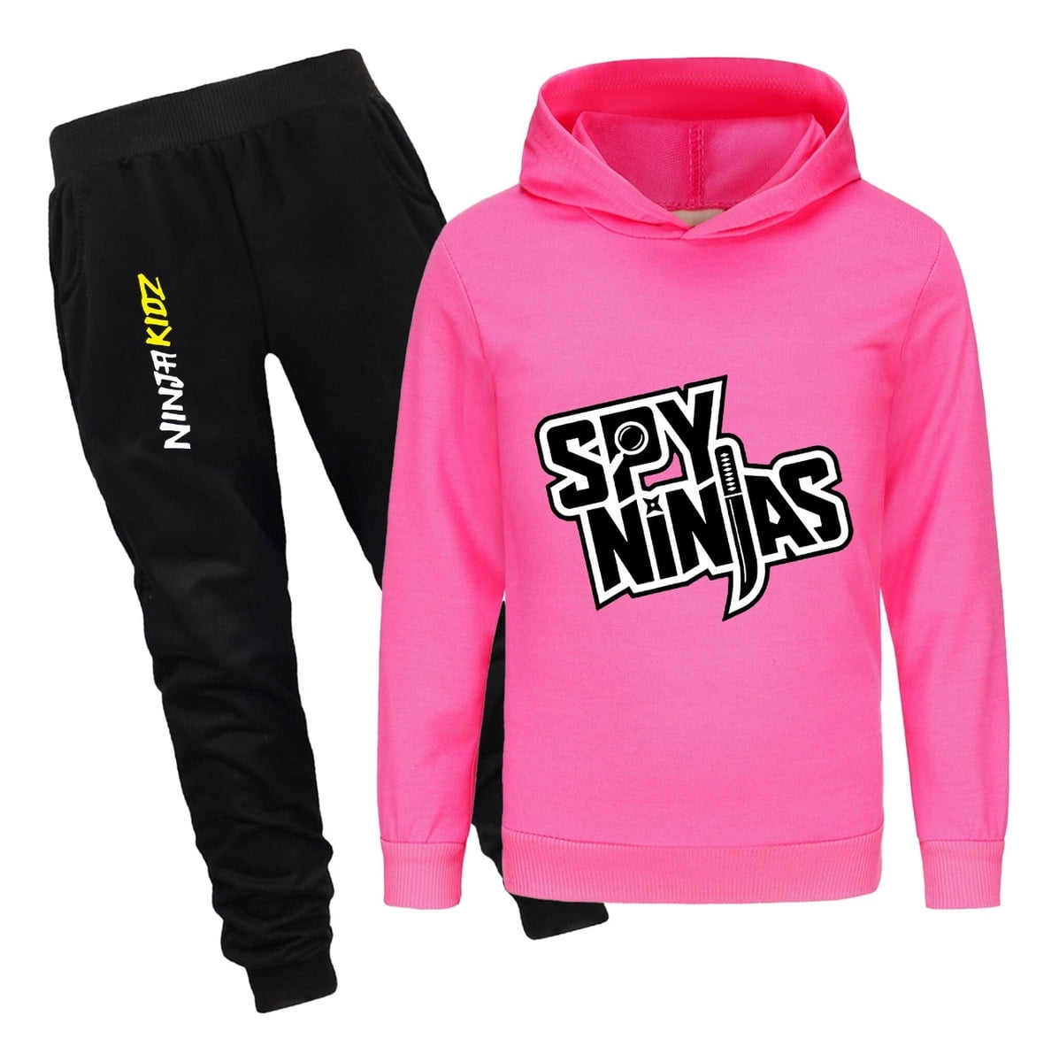 Boys Girls Ninja Kidz Outfit – Kids Pullover Hoodie and Joggers Set – 2 ...