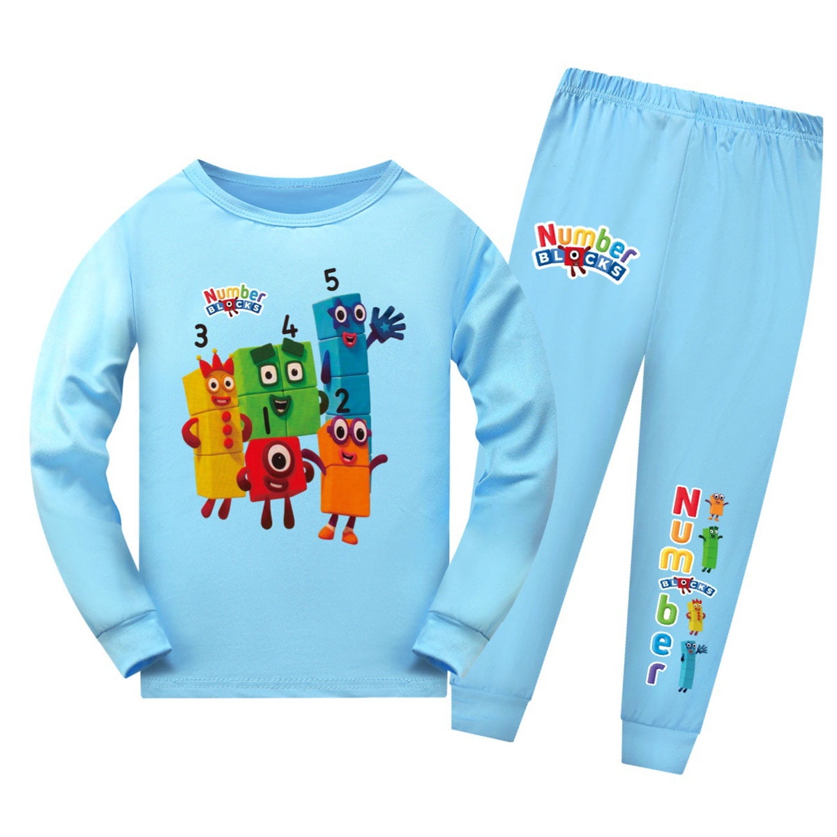 Boys Girls Number Block Anime Fans 2-Piece Cartoon Graphics Printed ...