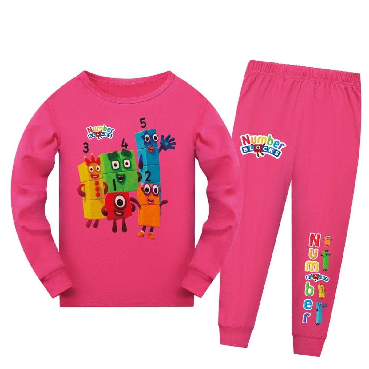 Boys Girls Number Block Anime Fans 2-Piece Cartoon Graphics Printed ...