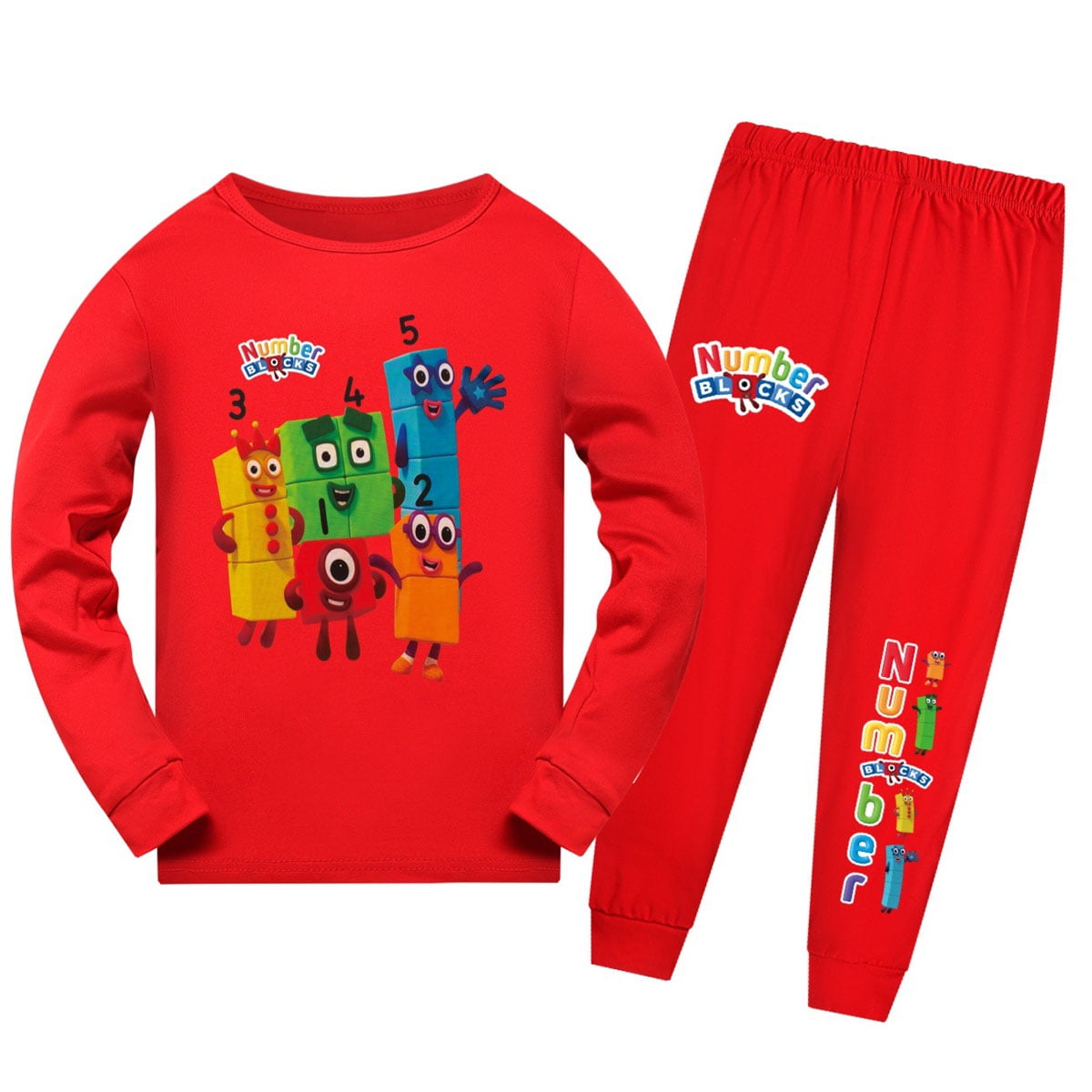 Boys Girls Number Block Anime Fans 2-Piece Cartoon Graphics Printed ...