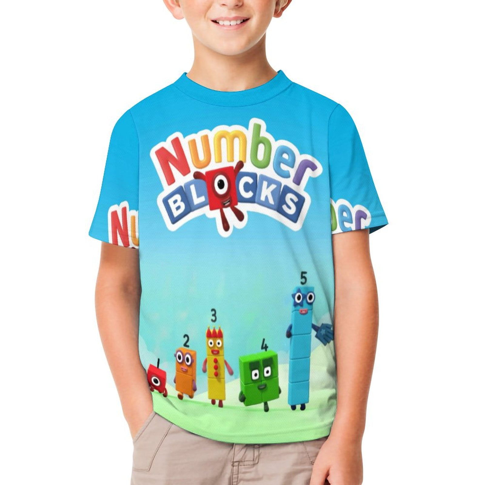 Boys Girls Number Cartoon Show Block T-Shirts 3D Graphic Shirts Kids ...