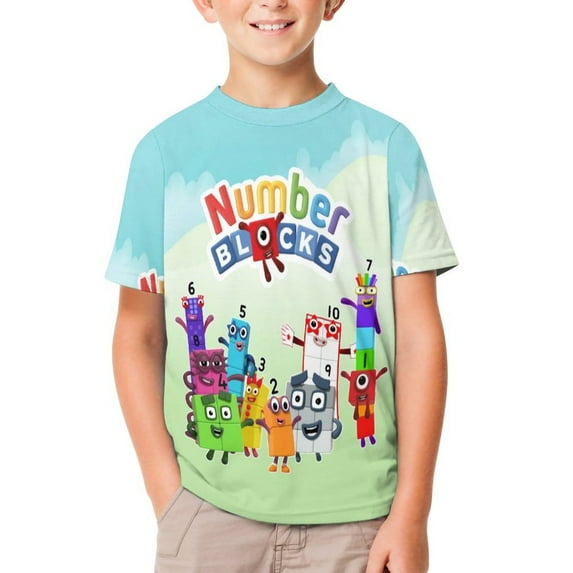 Boys Girls Number Cartoon Show Block T-Shirts 3D Graphic Shirts Kids ...
