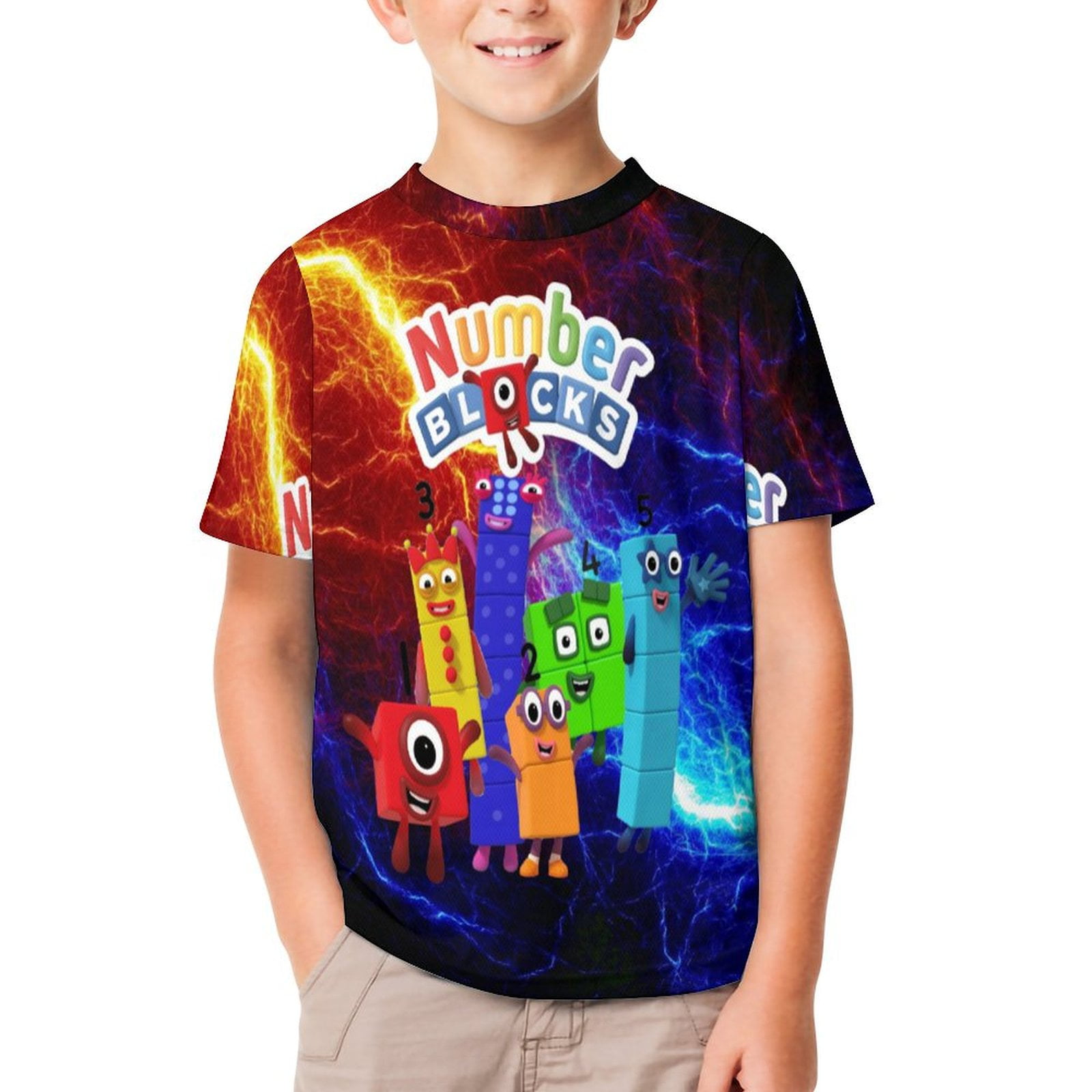 Boys Girls Number Cartoon Show Block T-Shirts 3D Graphic Shirts Kids ...