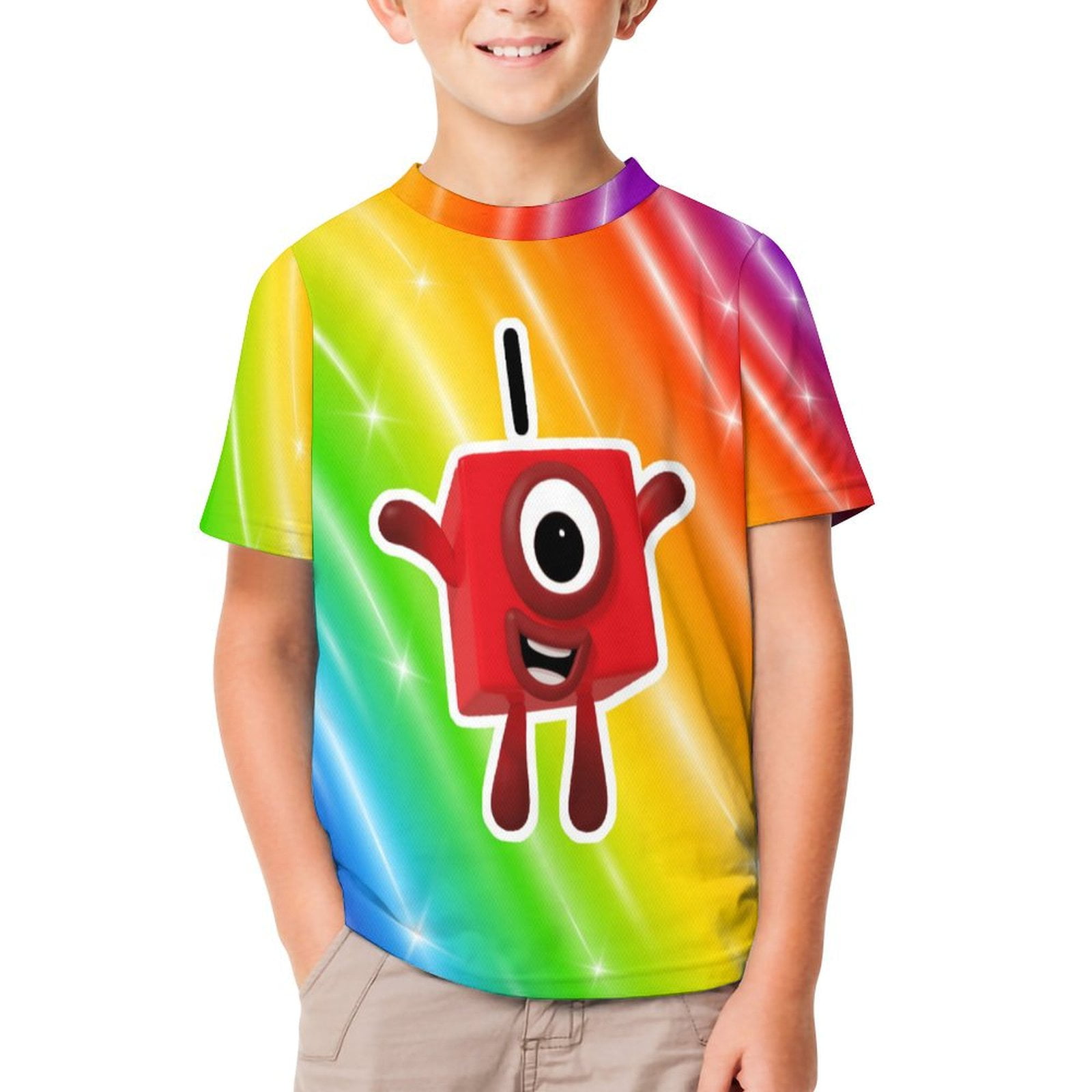 Boys Girls Number Cartoon Show Block T-Shirts 3D Graphic Shirts Kids ...