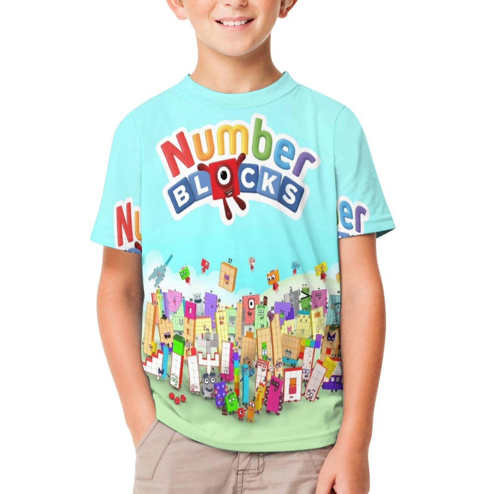 Boys Girls Number Cartoon Show Block T-Shirts 3D Graphic Shirts Kids ...