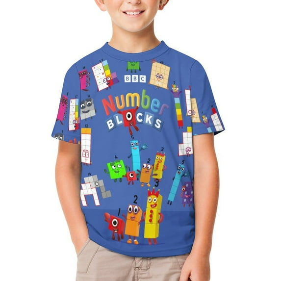 Boys Girls Number Cartoon Show Block T-Shirts 3D Graphic Shirts Kids ...