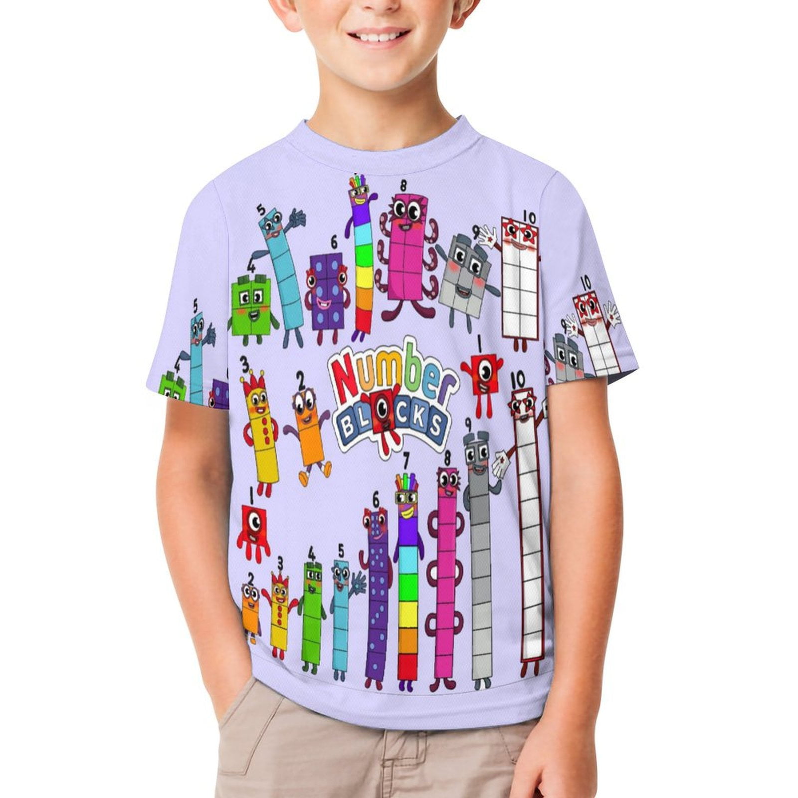 Boys Girls Number Cartoon Show Block T-Shirts 3D Graphic Shirts Kids ...