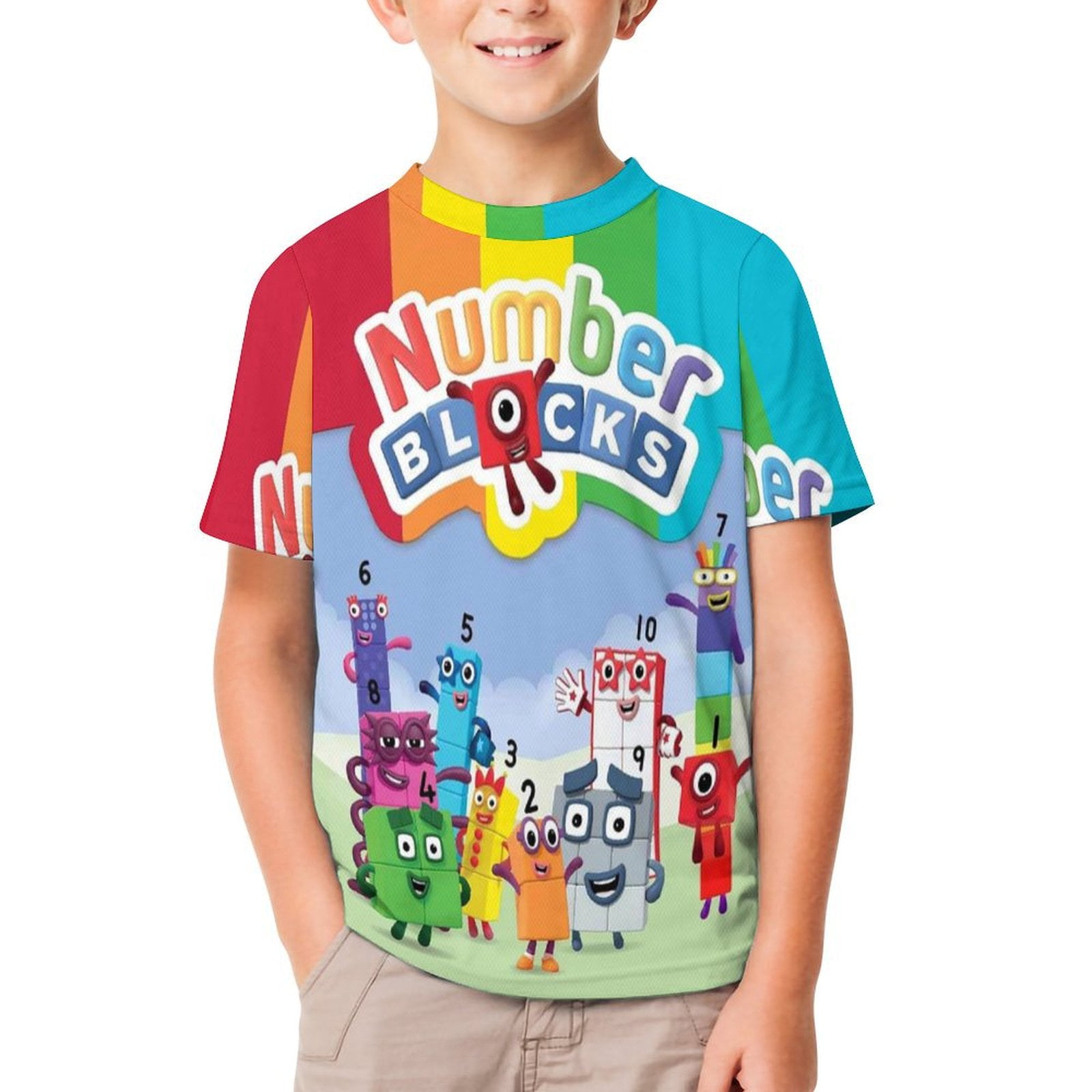 Boys Girls Number Cartoon Show Block T-Shirts 3D Graphic Shirts Kids ...