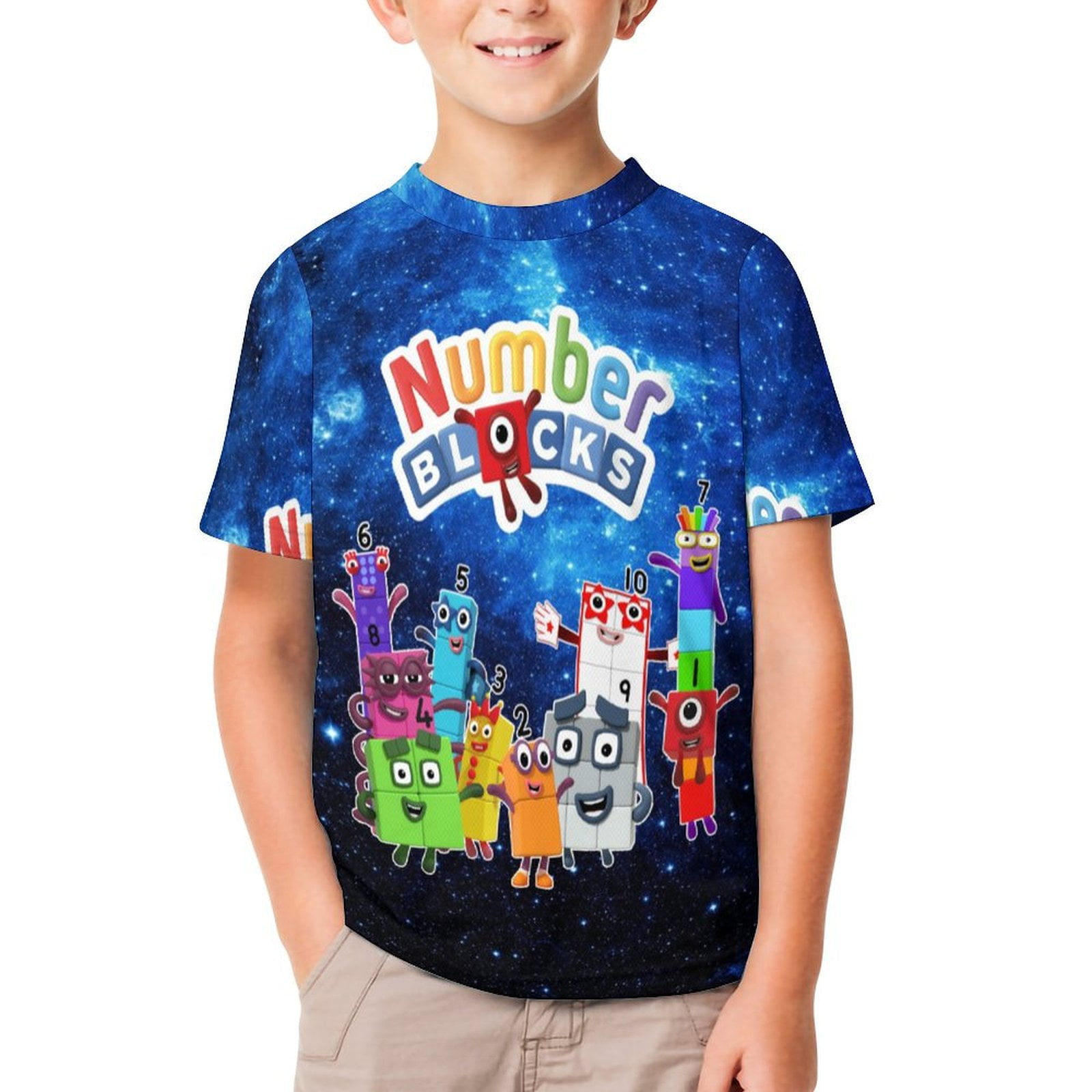Boys Girls Number Cartoon Show Block T-Shirts 3D Graphic Shirts Kids ...