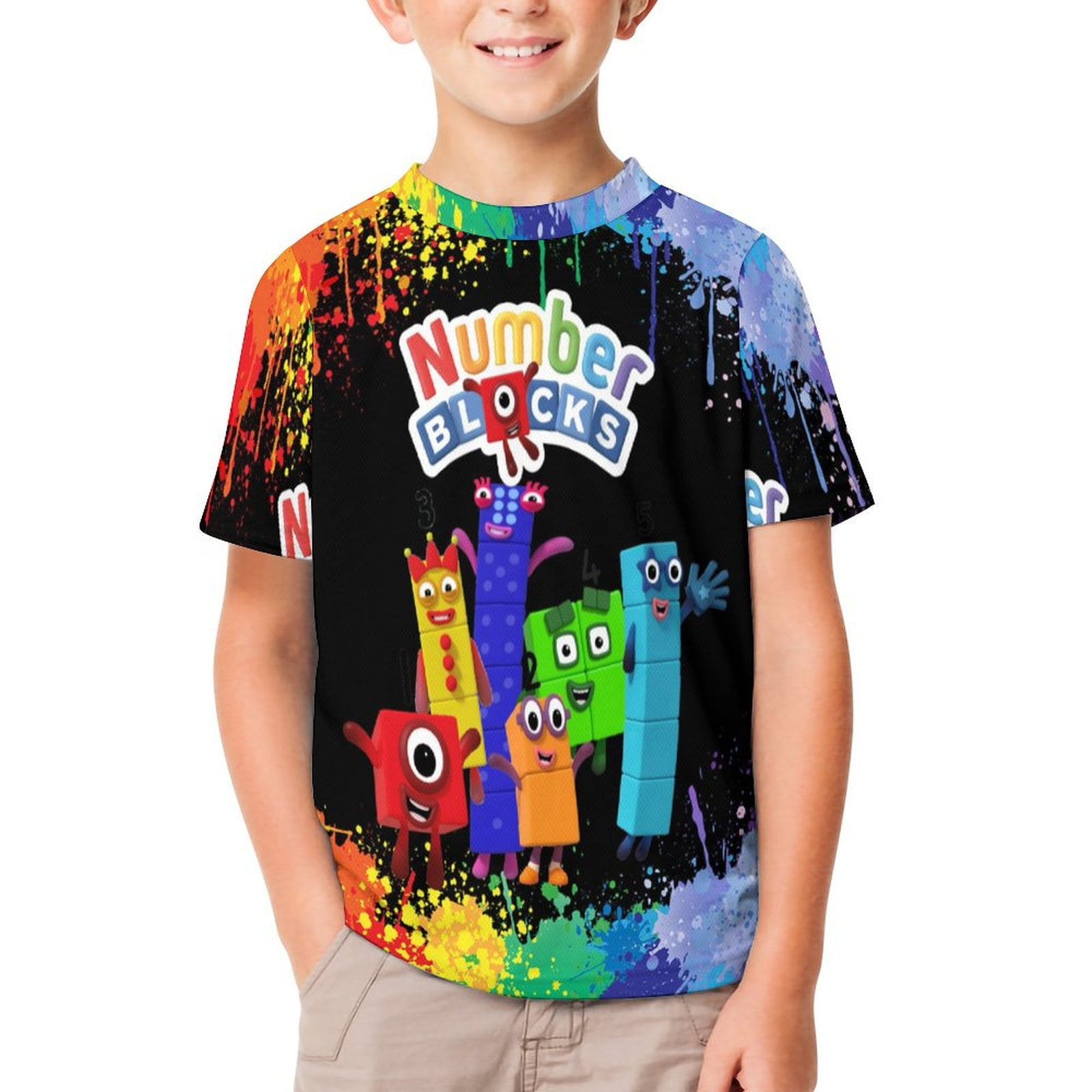 Boys Girls Number Cartoon Show Block T-Shirts 3D Graphic Shirts Kids ...