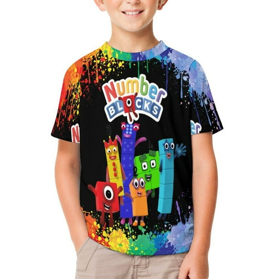 Boys Girls Number Cartoon Show Block T-Shirts 3D Graphic Shirts Kids ...