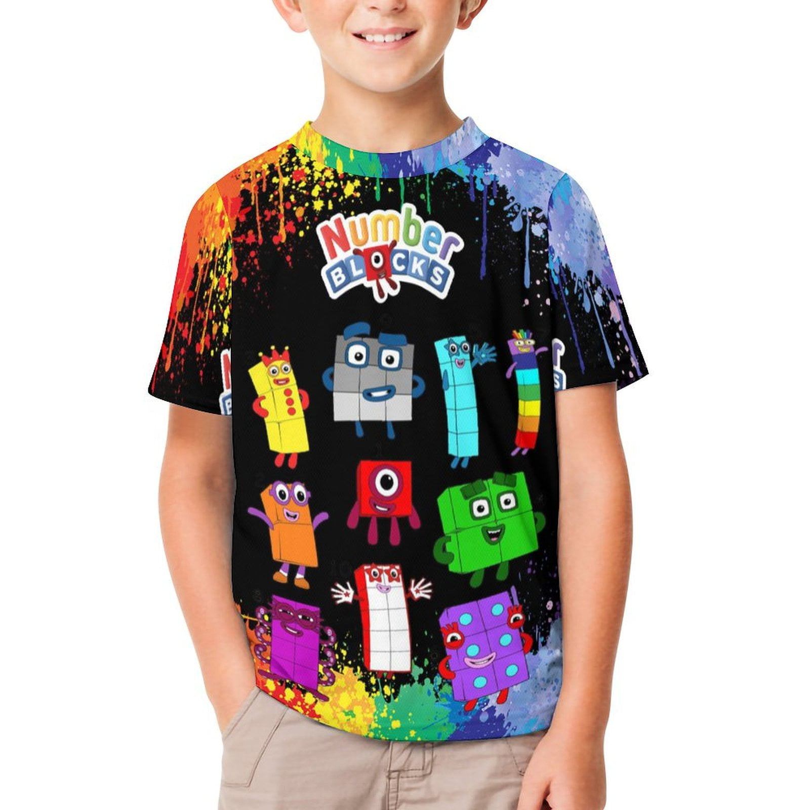 Boys Girls Number Cartoon Show Block T-Shirts 3D Graphic Shirts Kids ...