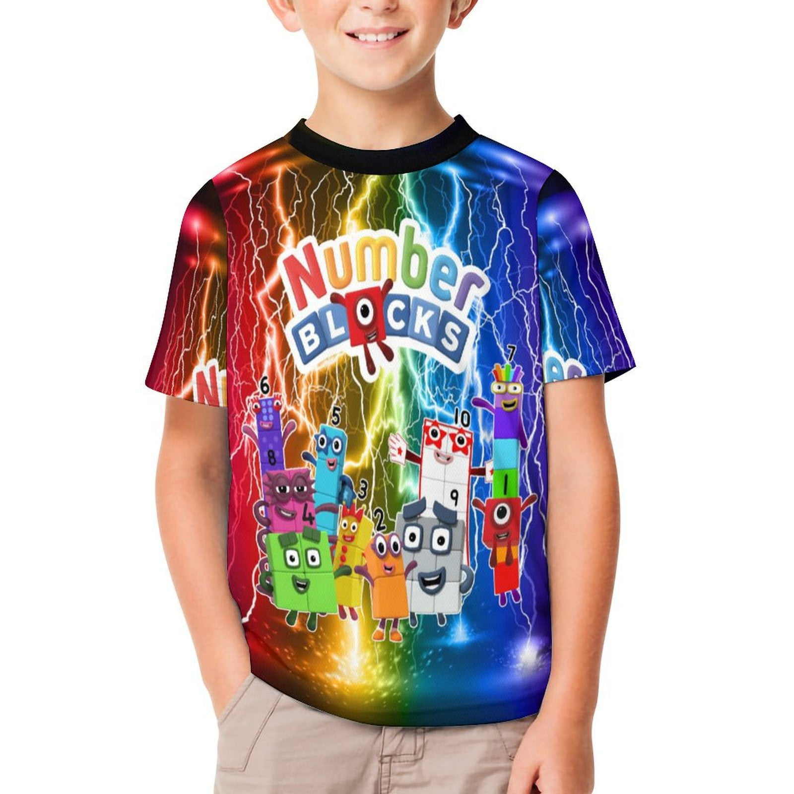 Boys Girls Number Cartoon Show Block T-Shirts 3D Graphic Shirts Kids ...