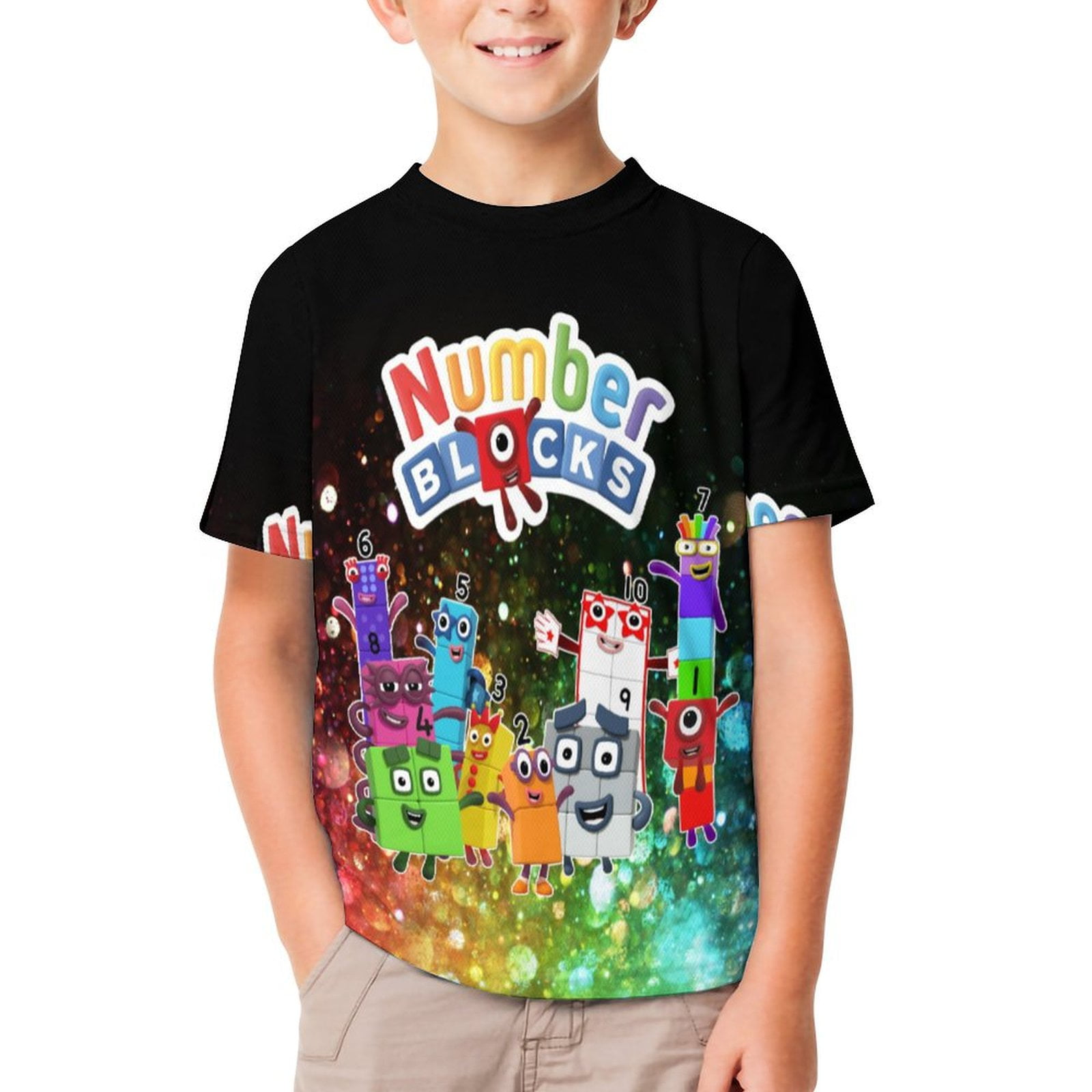 Boys Girls Number Cartoon Show Block T-Shirts 3D Graphic Shirts Kids ...