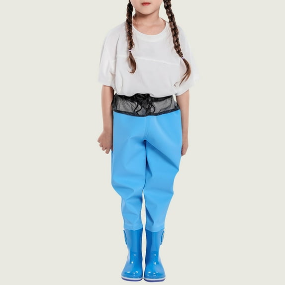 Boys Girls PVC Water Pants Waterproof Wading Pants For Going To The Sea ...