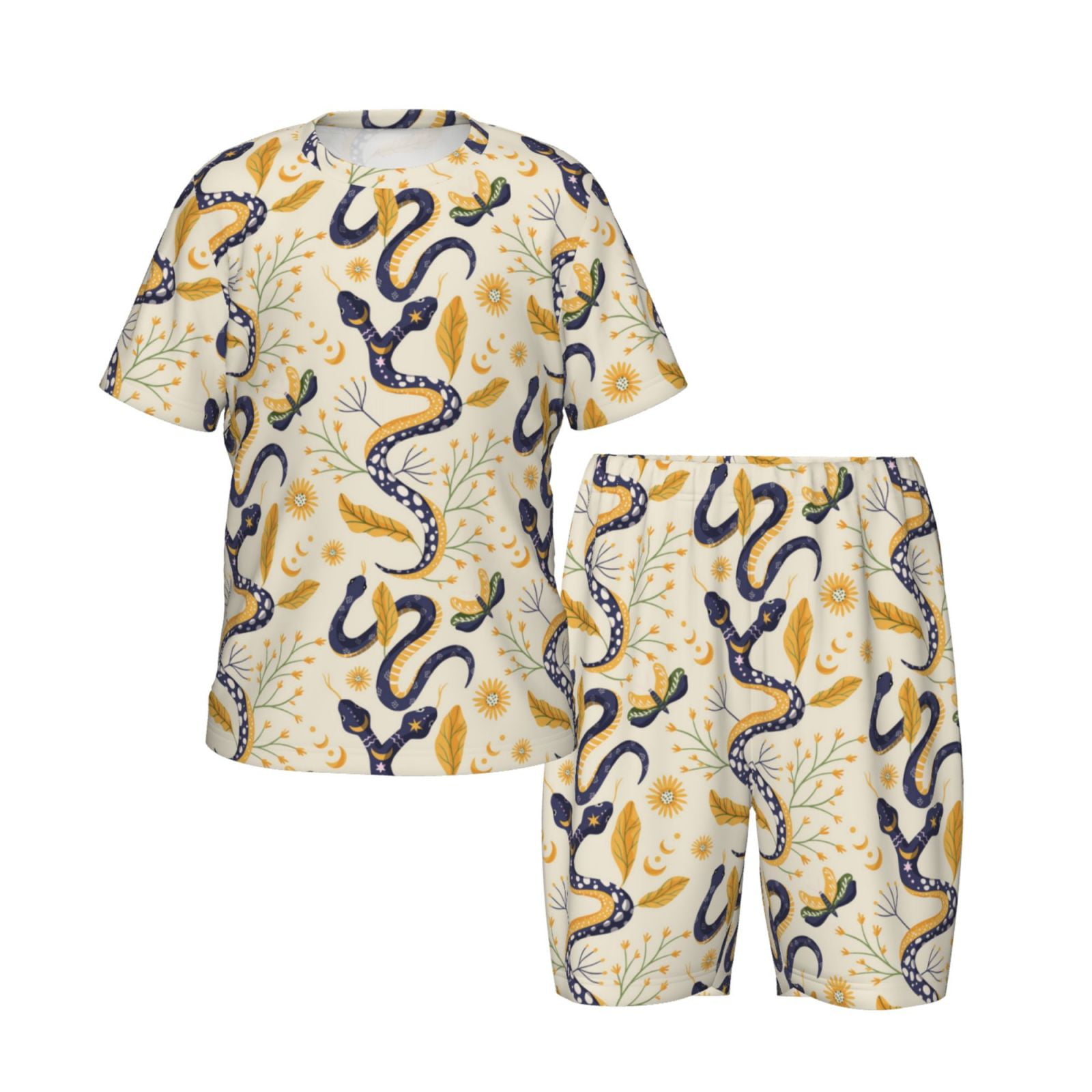 Boys Girls Pajamas Sets for Kids, Abstract Cute Double Headed Snake Toddler Sleepwear Lounge ...