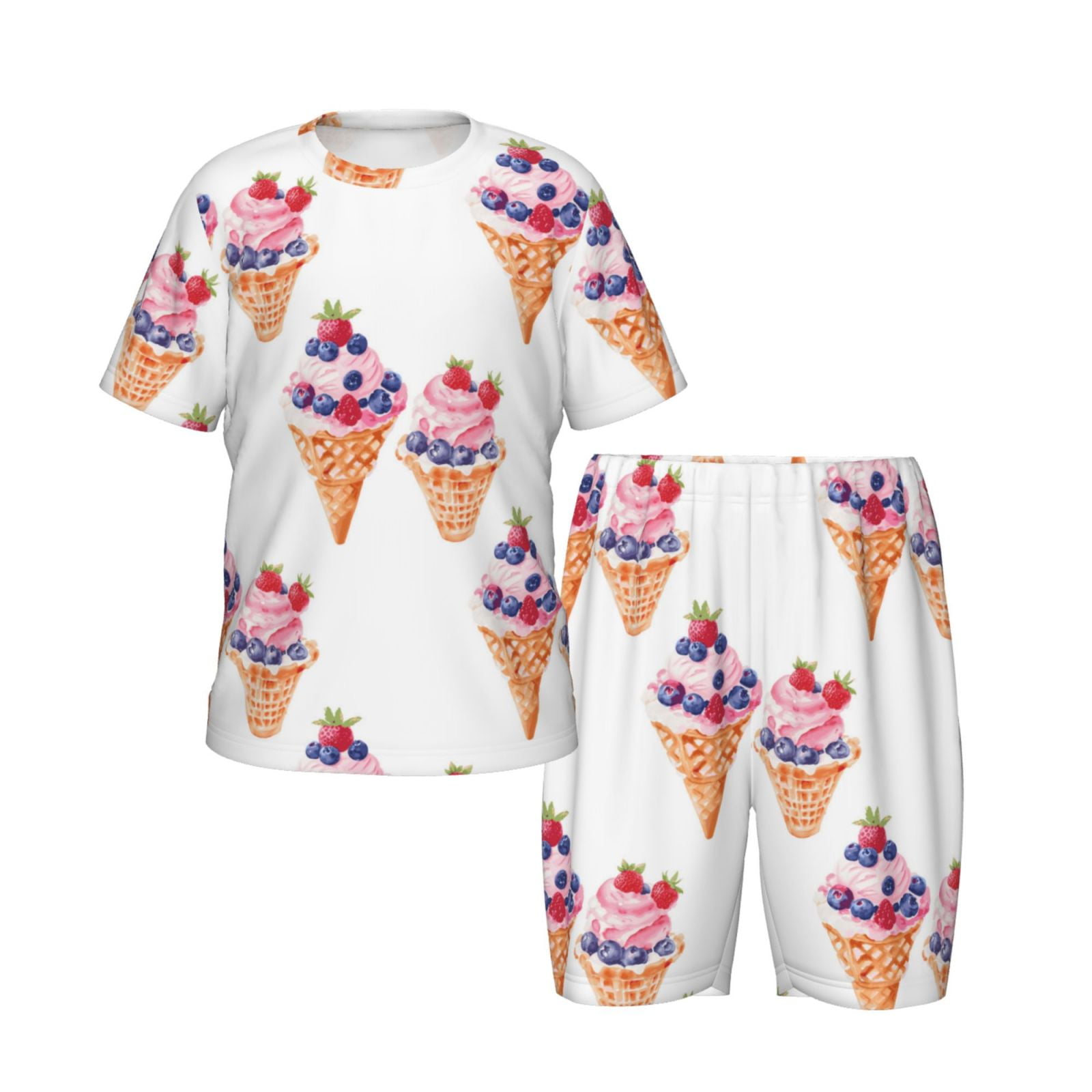 Boys Girls Pajamas Sets for Kids, Blueberry Strawberry Ice Cream ...