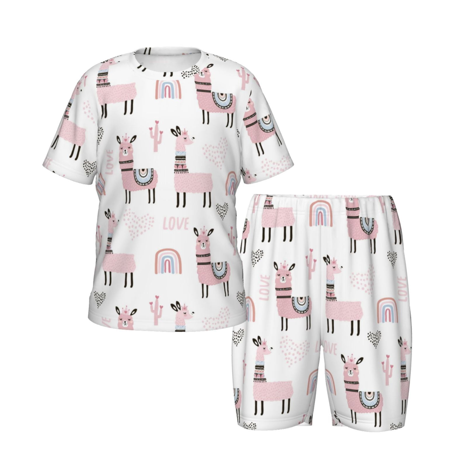 Boys Girls Pajamas Sets for Kids, Cartoon Cute Alpacalove Pink Toddler ...