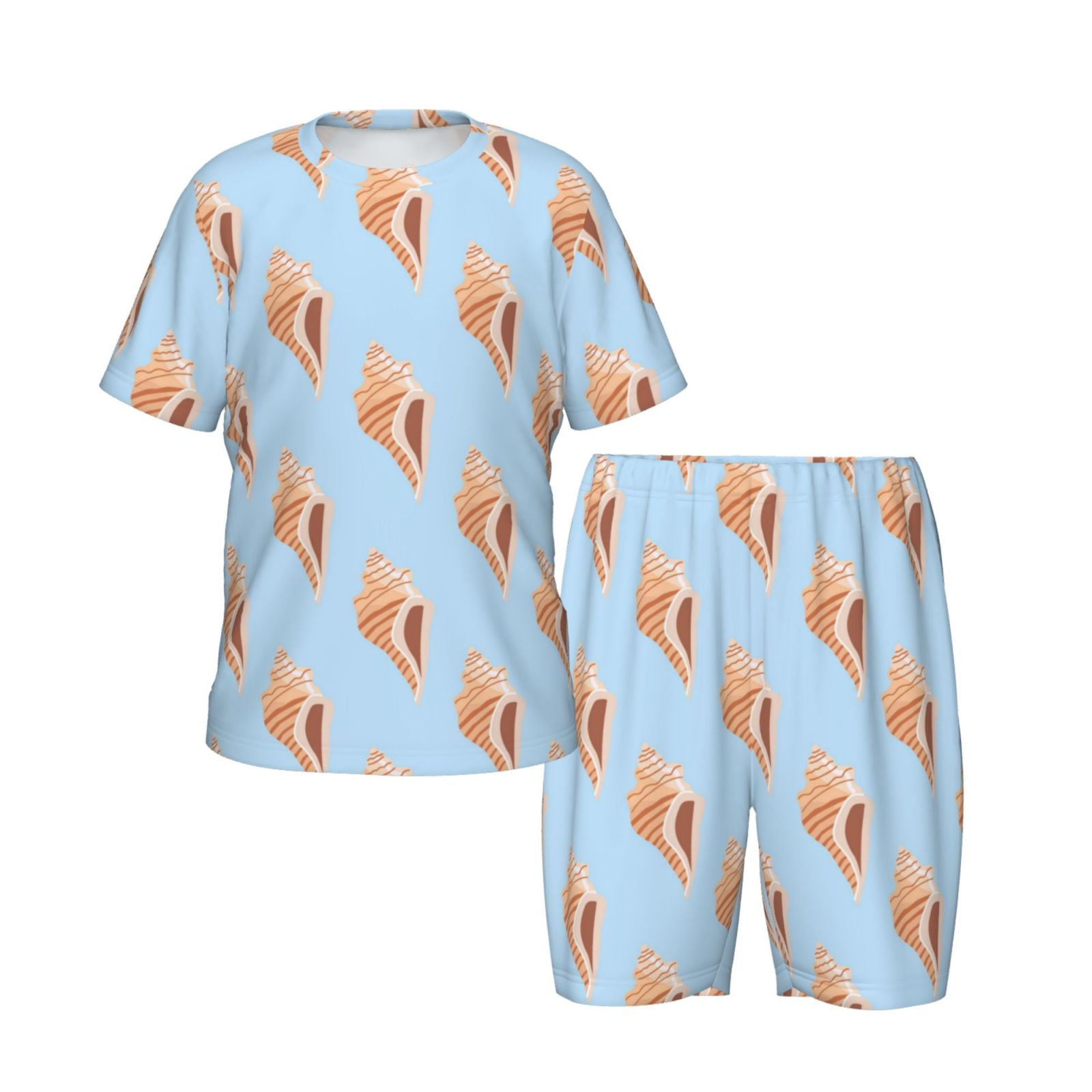 Boys Girls Pajamas Sets for Kids, Conch Print Light Blue Toddler ...