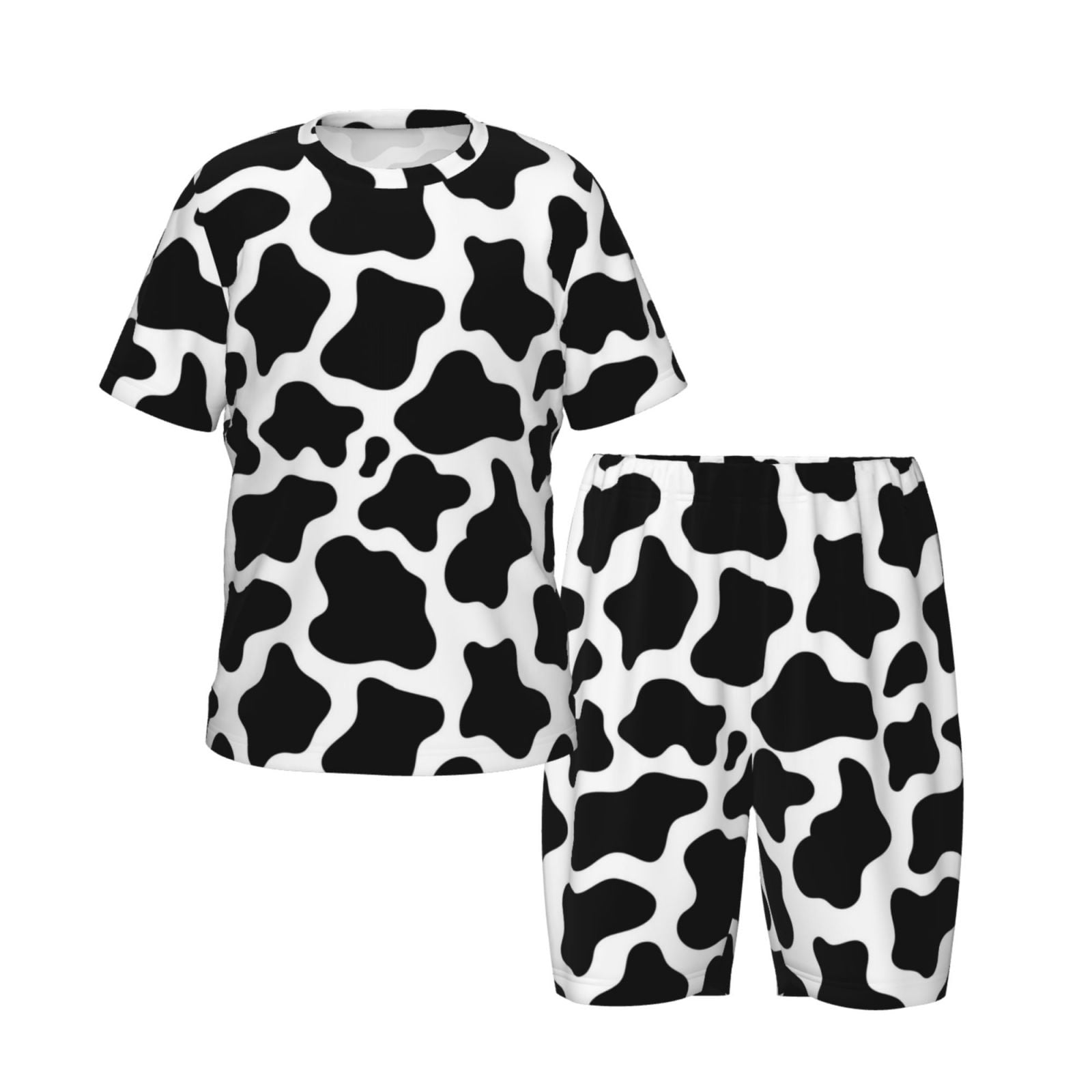 Boys Girls Pajamas Sets for Kids, Cow Print Black White Toddler ...