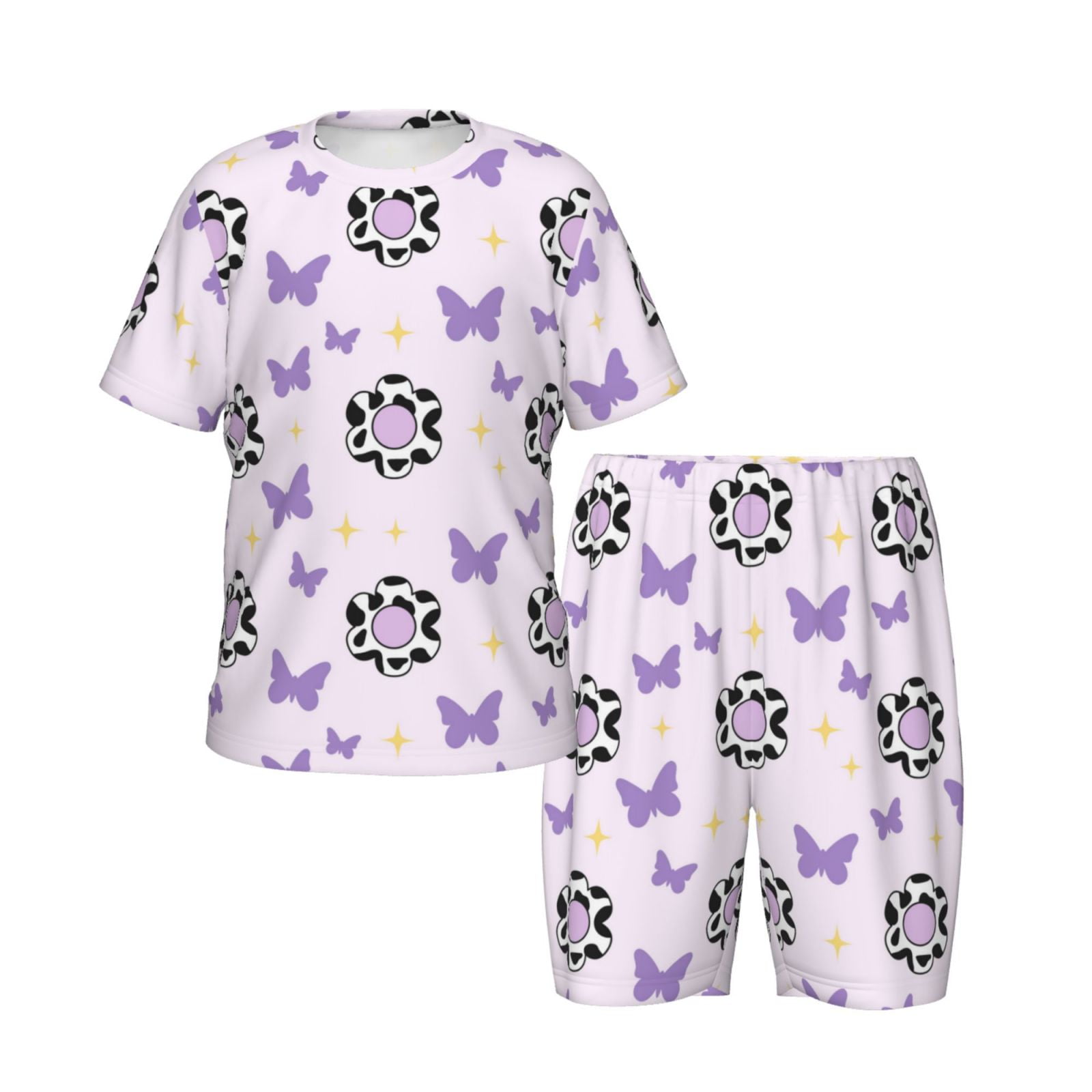 Boys Girls Pajamas Sets for Kids, Cow Print Flowers Butterfly Toddler ...