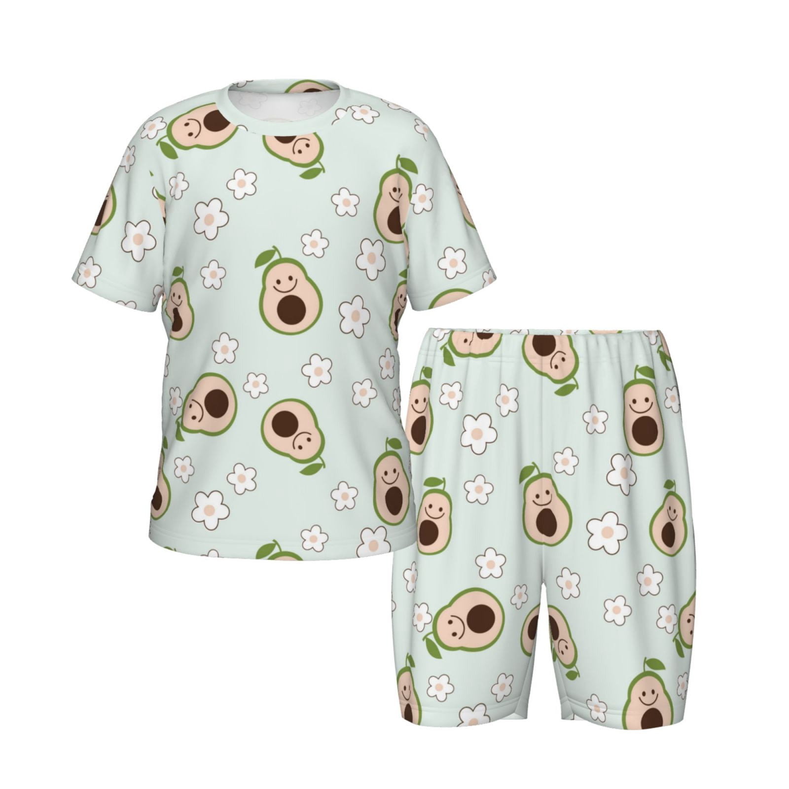 Boys Girls Pajamas Sets for Kids, Cute Avocado Flower Green Toddler ...