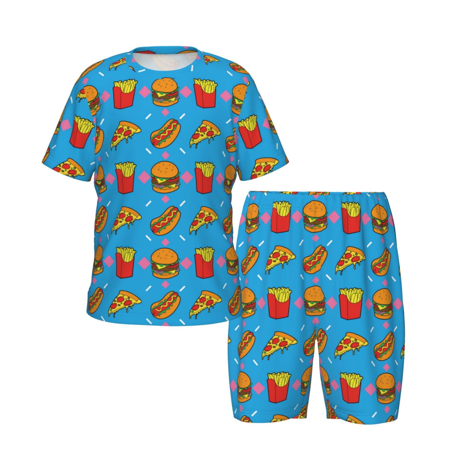 Boys Girls Pajamas Sets for Kids, Cute Food Fries Burger Pizza Toddler ...