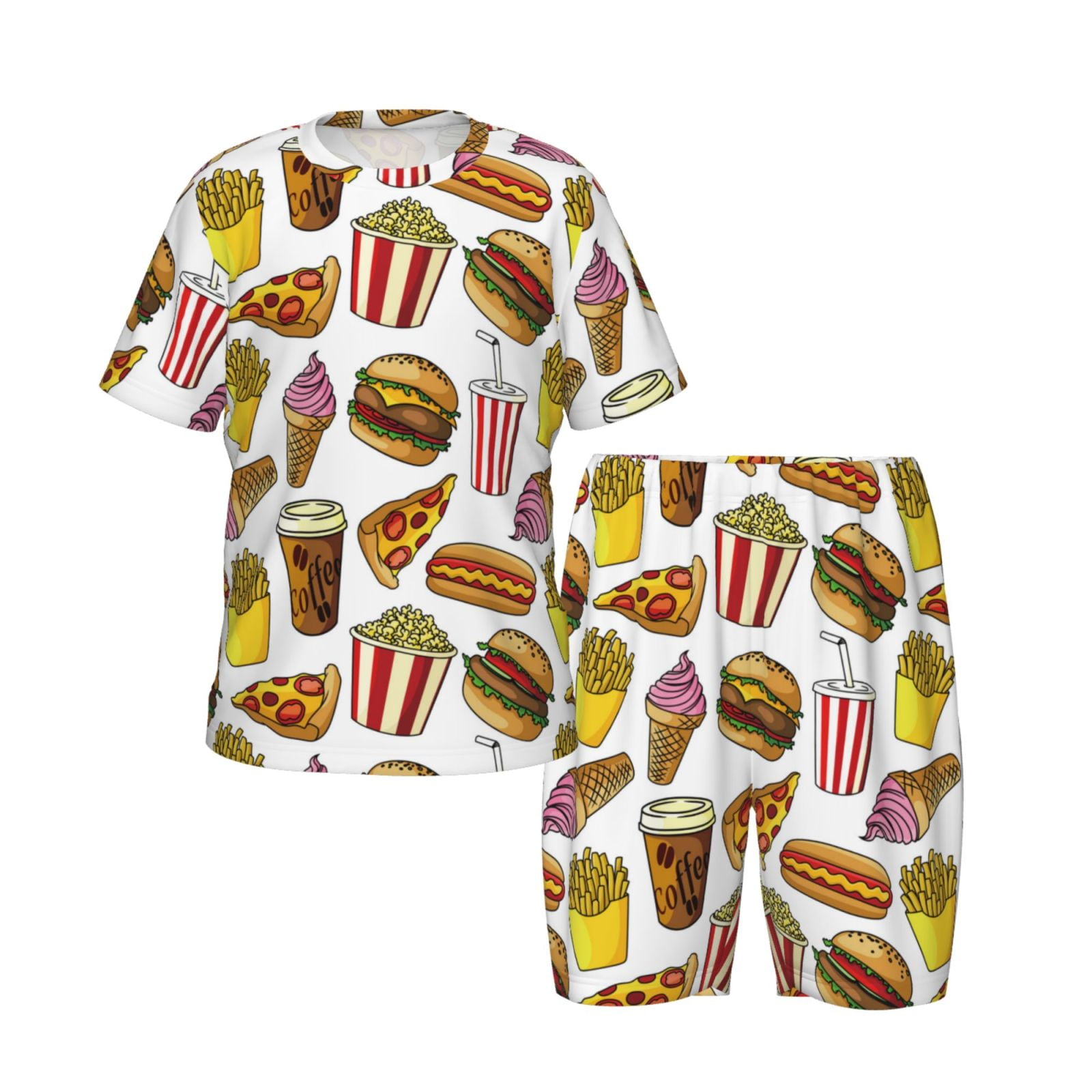 Boys Girls Pajamas Sets for Kids, Cute Food Fries Pizza Drink Toddler ...