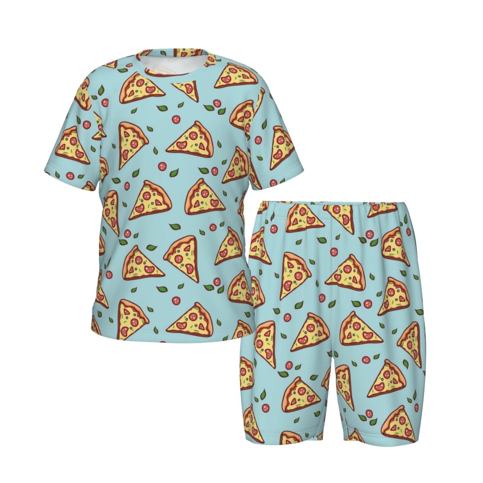 Boys Girls Pajamas Sets for Kids, Cute Pizza Green Leaves Toddler ...
