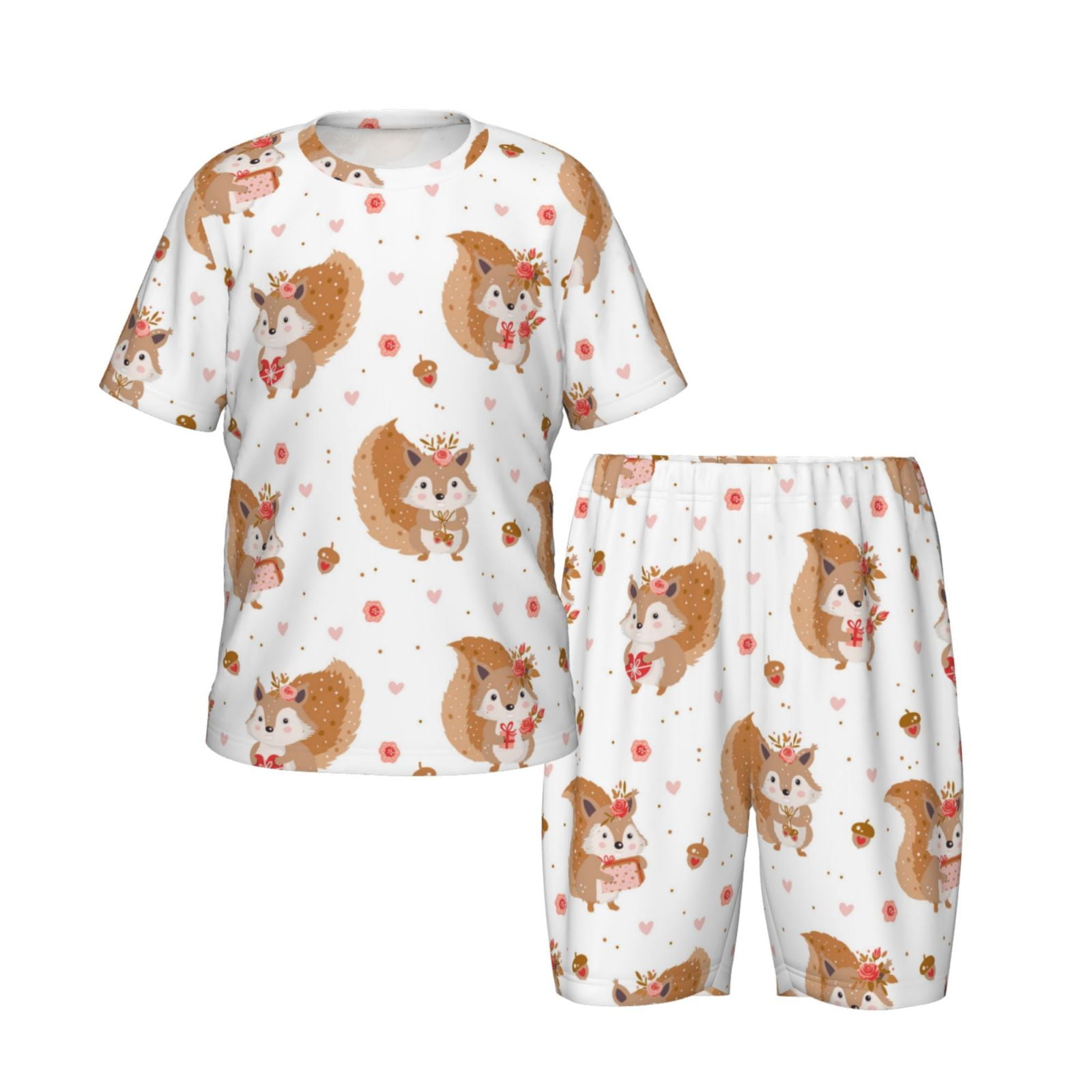Boys Girls Pajamas Sets for Kids, Cute Squirrel Cartoon Love Toddler ...