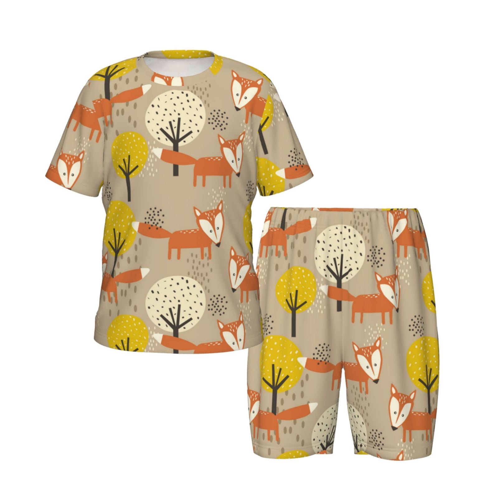 Boys Girls Pajamas Sets for Kids, Forest Fox Toddler Sleepwear Lounge ...
