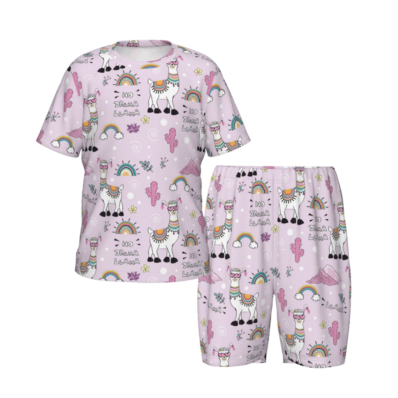 Boys Girls Pajamas Sets for Kids, Funny Cute Alpaca Cactus Pink Toddler ...