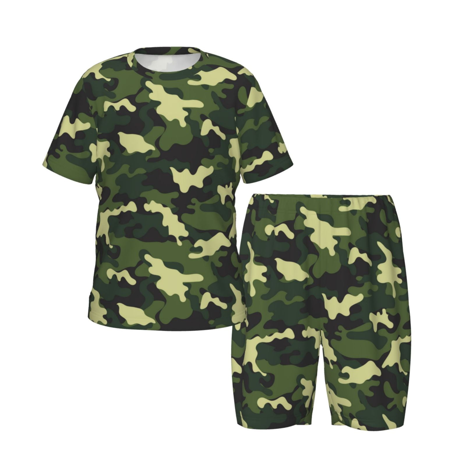 Boys Girls Pajamas Sets for Kids, Green Camouflage Classic Toddler ...