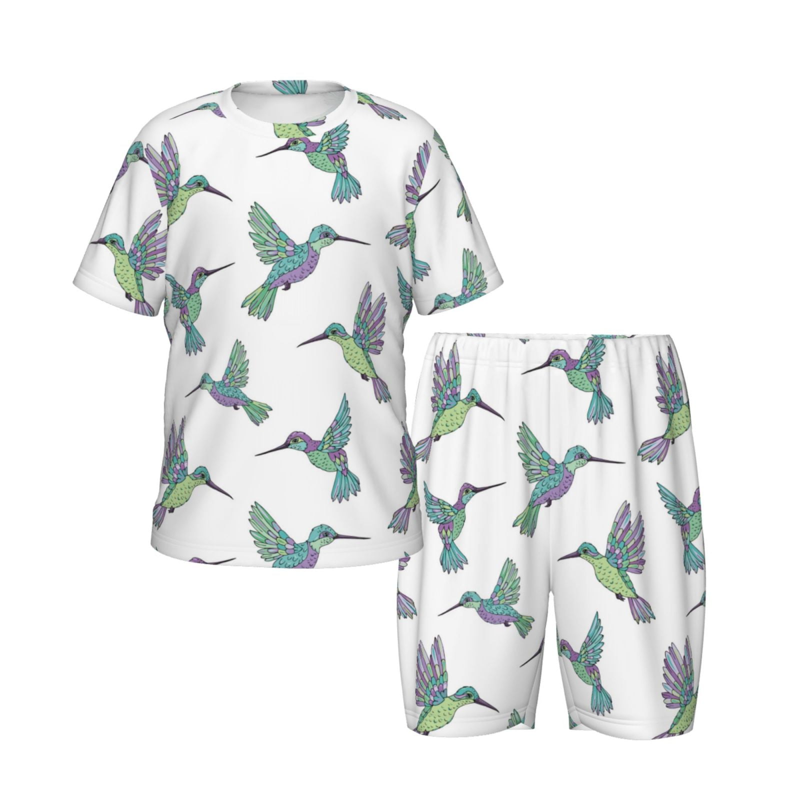 Boys Girls Pajamas Sets for Kids, Hummingbird Print White Toddler ...
