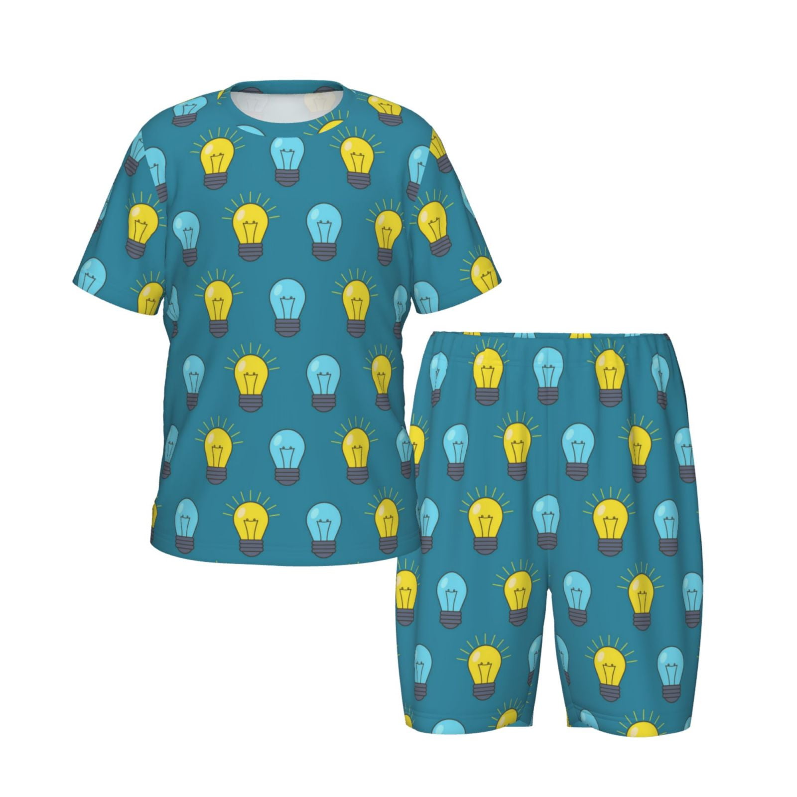 Boys Girls Pajamas Sets for Kids, Light Bulb blue yellow Toddler ...